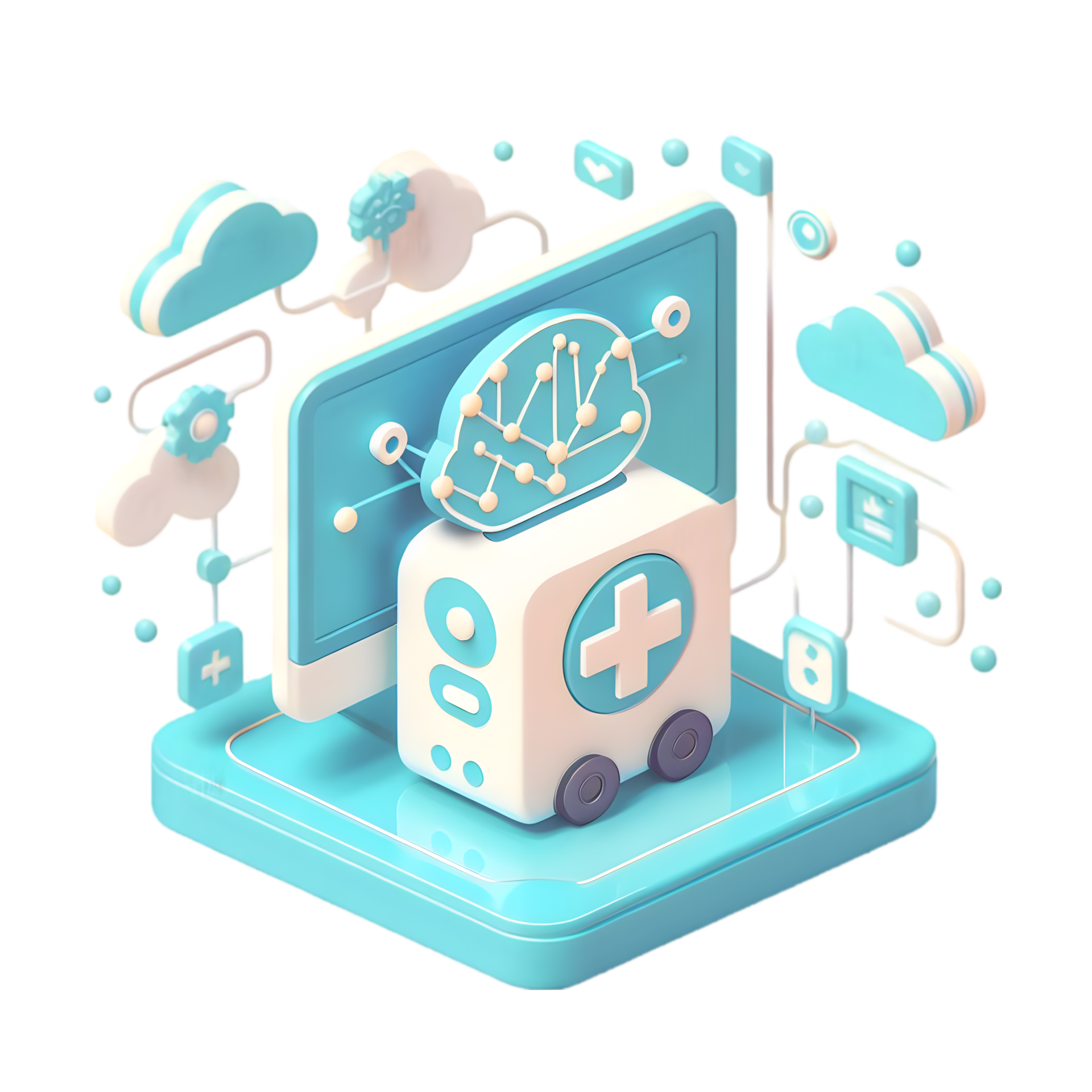 AI generated 3d flat icon, minimal cute style, pastel tone , Machine ...