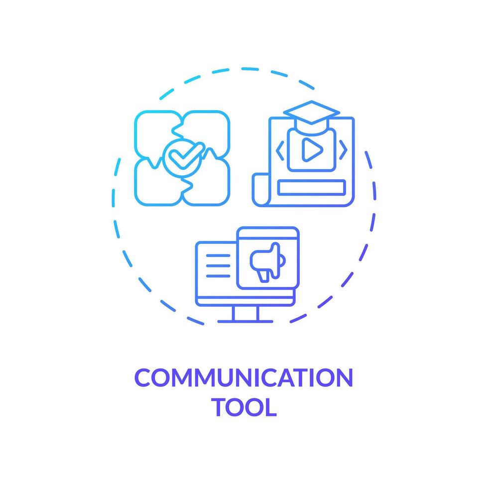 2d Gradient Communication Tool Icon Creative Isolated Vector Thin