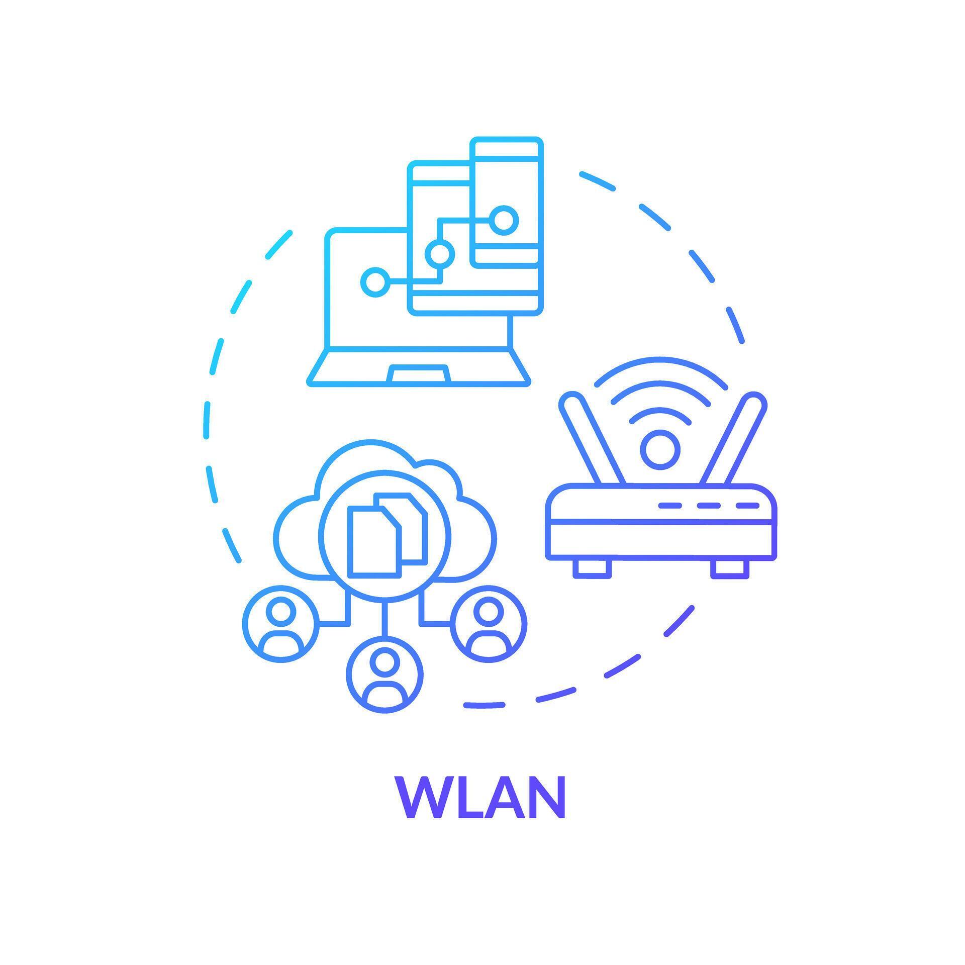 Wireless connection type blue gradient concept icon. Internet ...