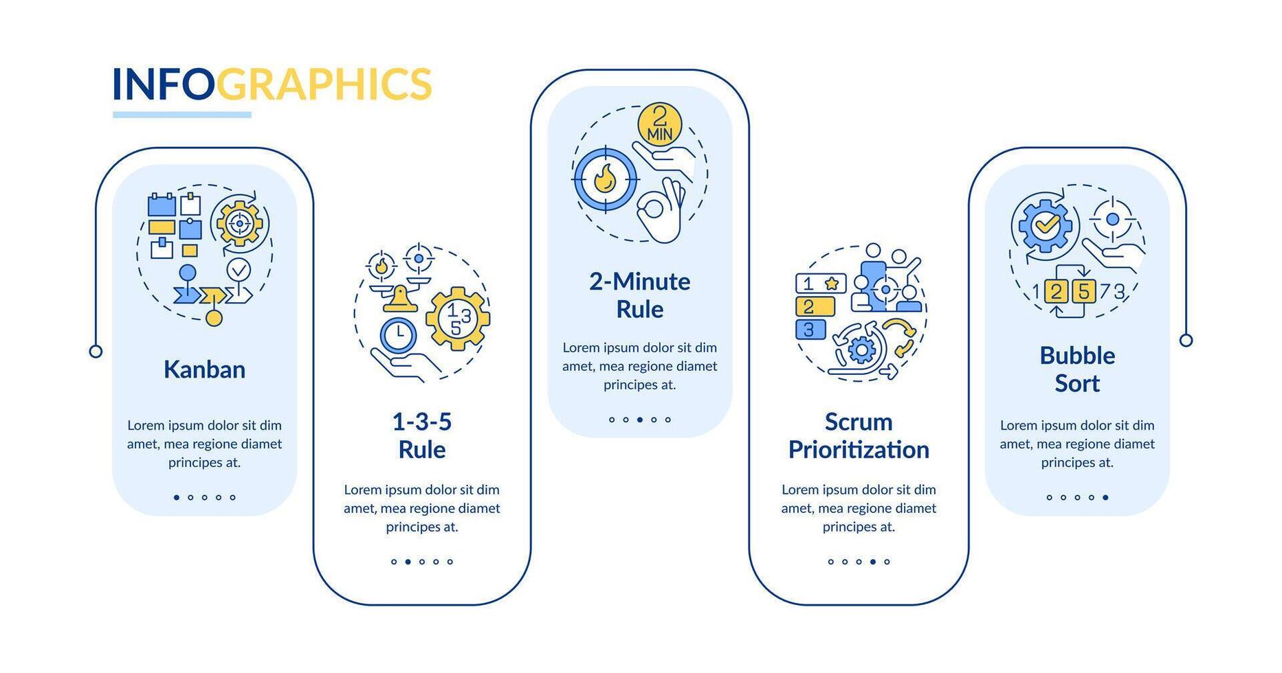 Prioritization tools rectangle infographic template. Task priority. Data visualization with 5 ...