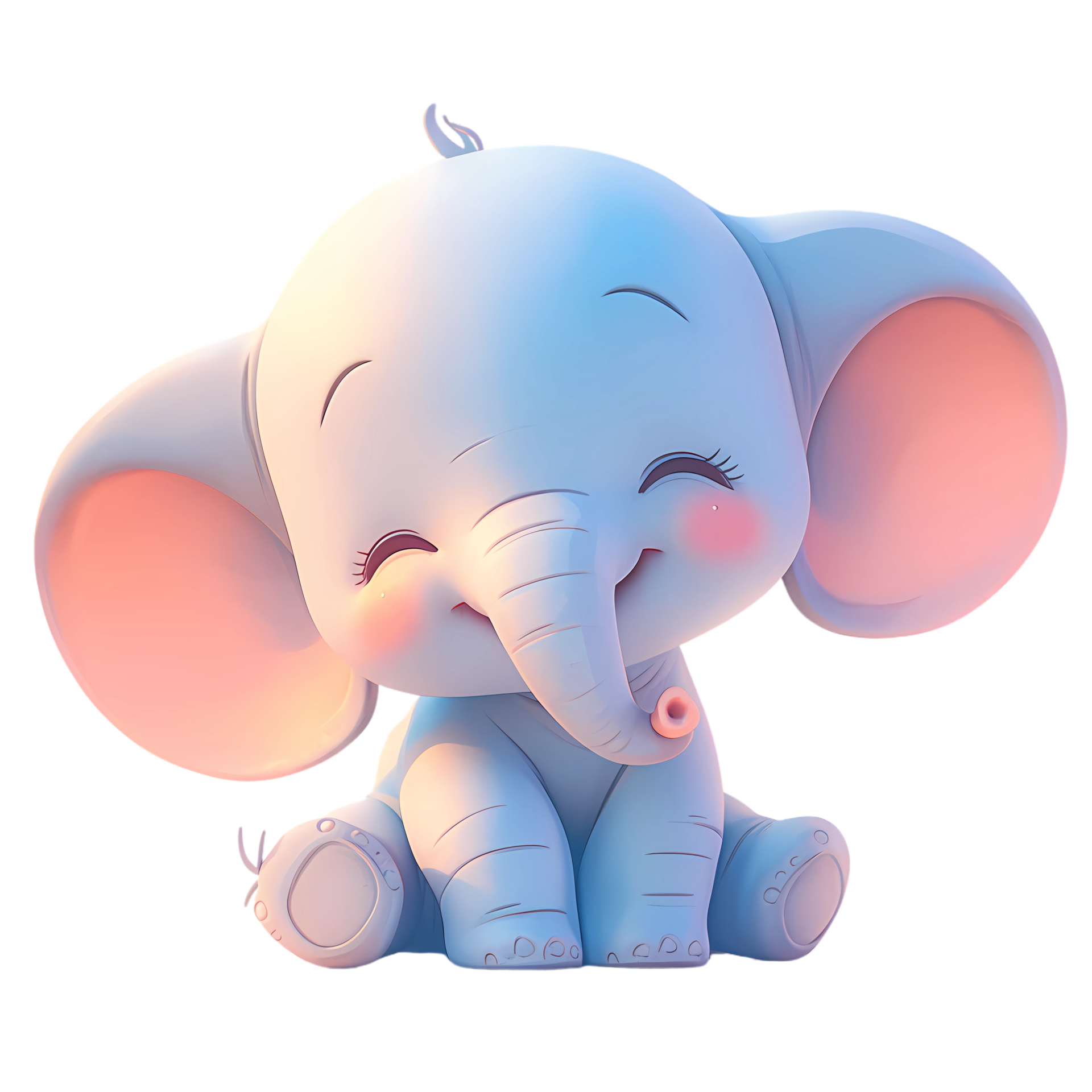 AI generated Cute Elephant 3d Cartoon Character 41306402 PNG