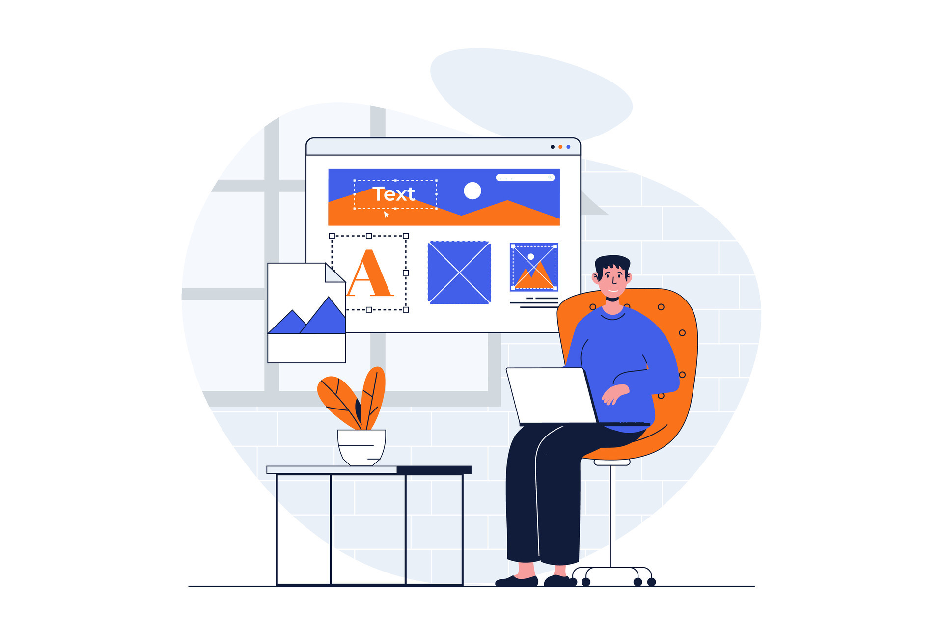 App Development Web Concept With Character Scene Man Programming And