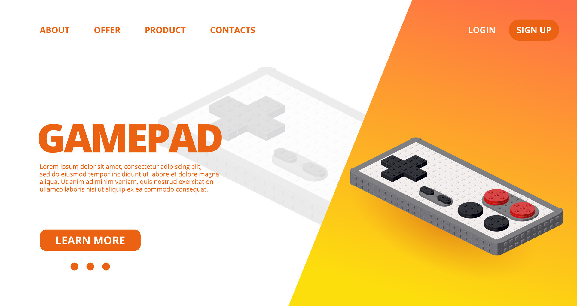 Web template with a gamepad. Vector 41315449 Vector Art at Vecteezy