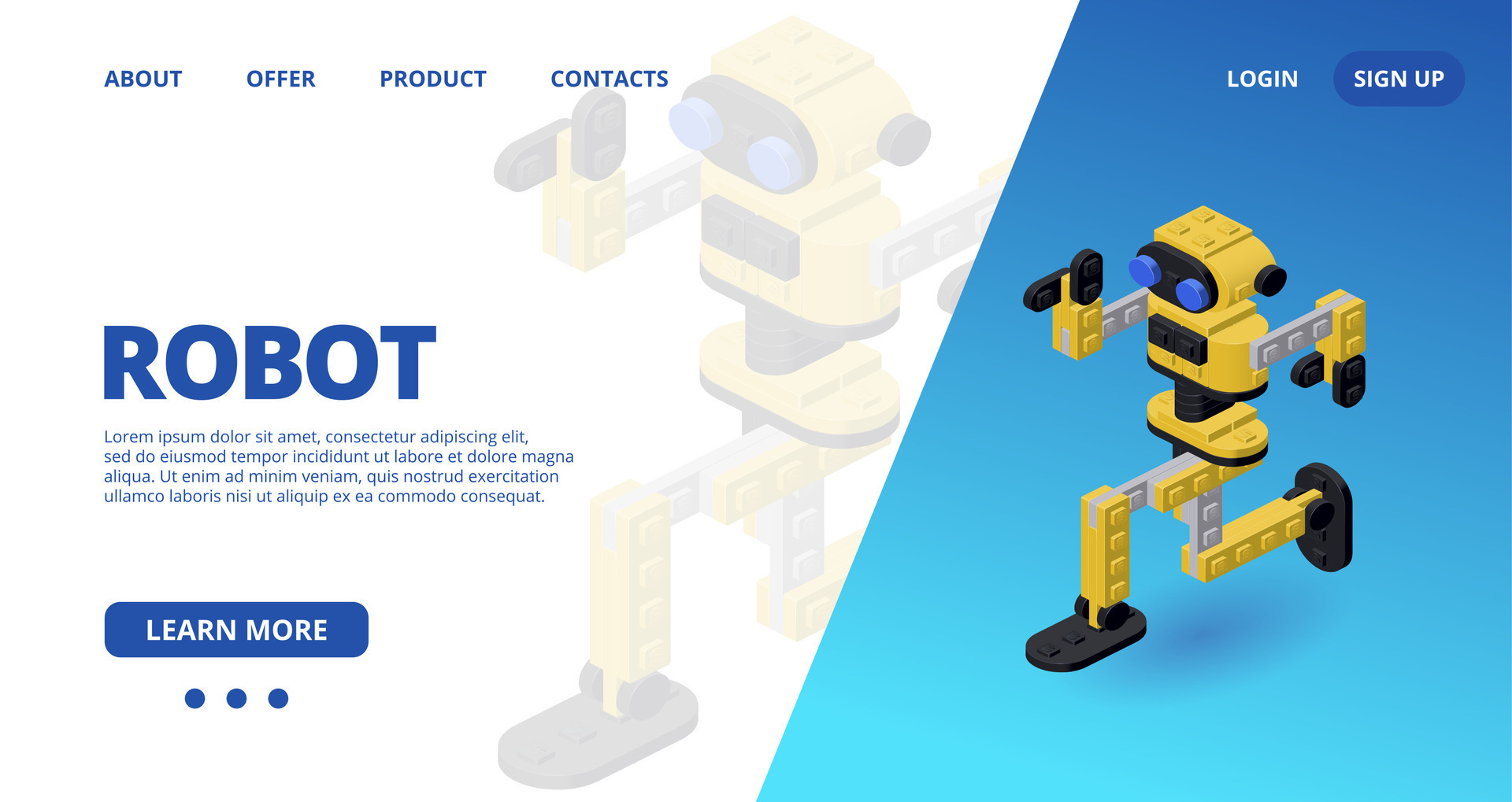 Web template with a dancing robot. Vector 41315451 Vector Art at Vecteezy