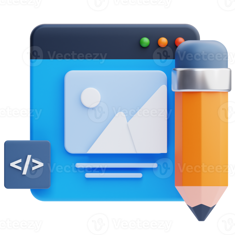 3D Web Design icon on transparent background 41317498 PNG