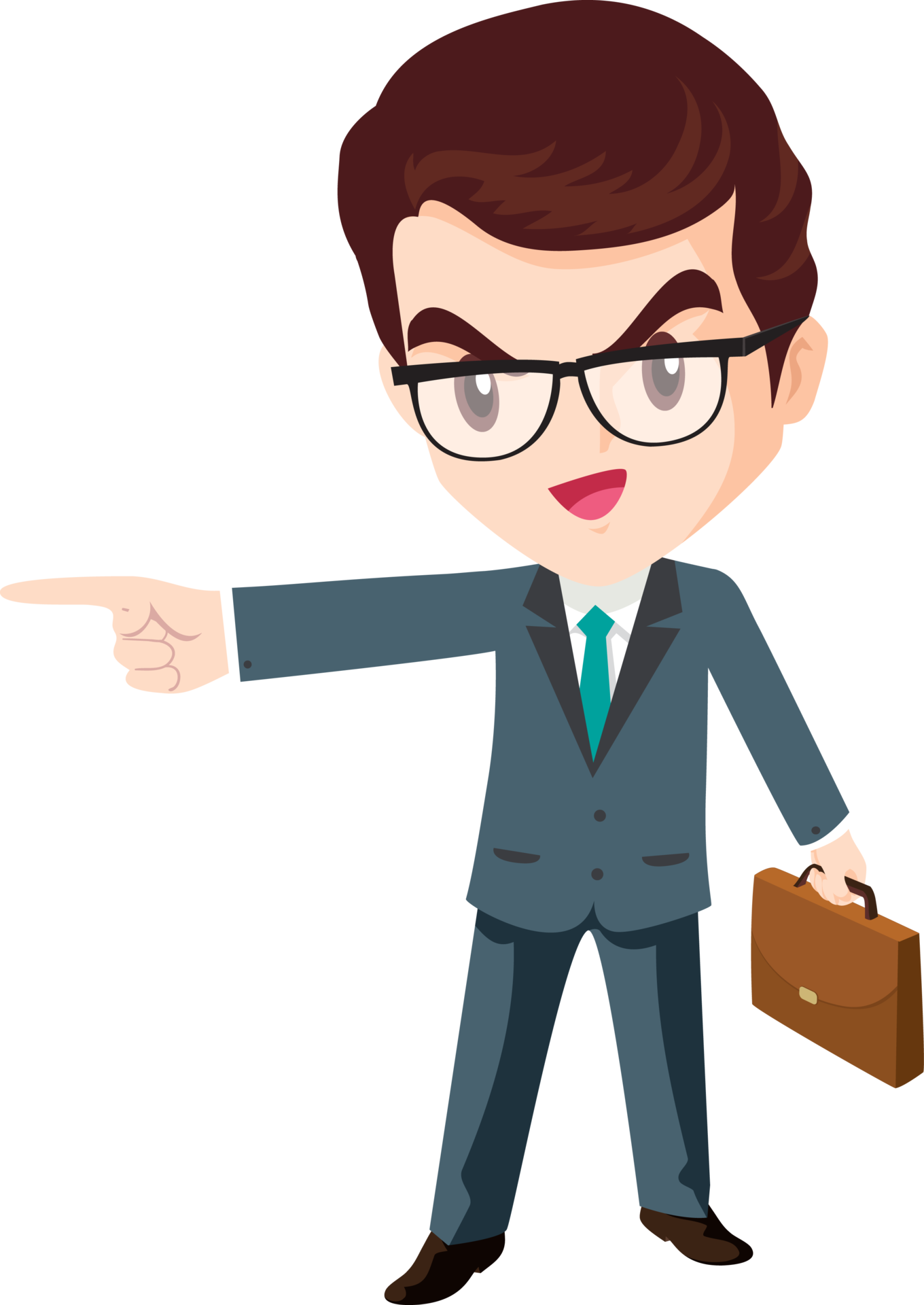 smart business man with glasses character 41317925 PNG