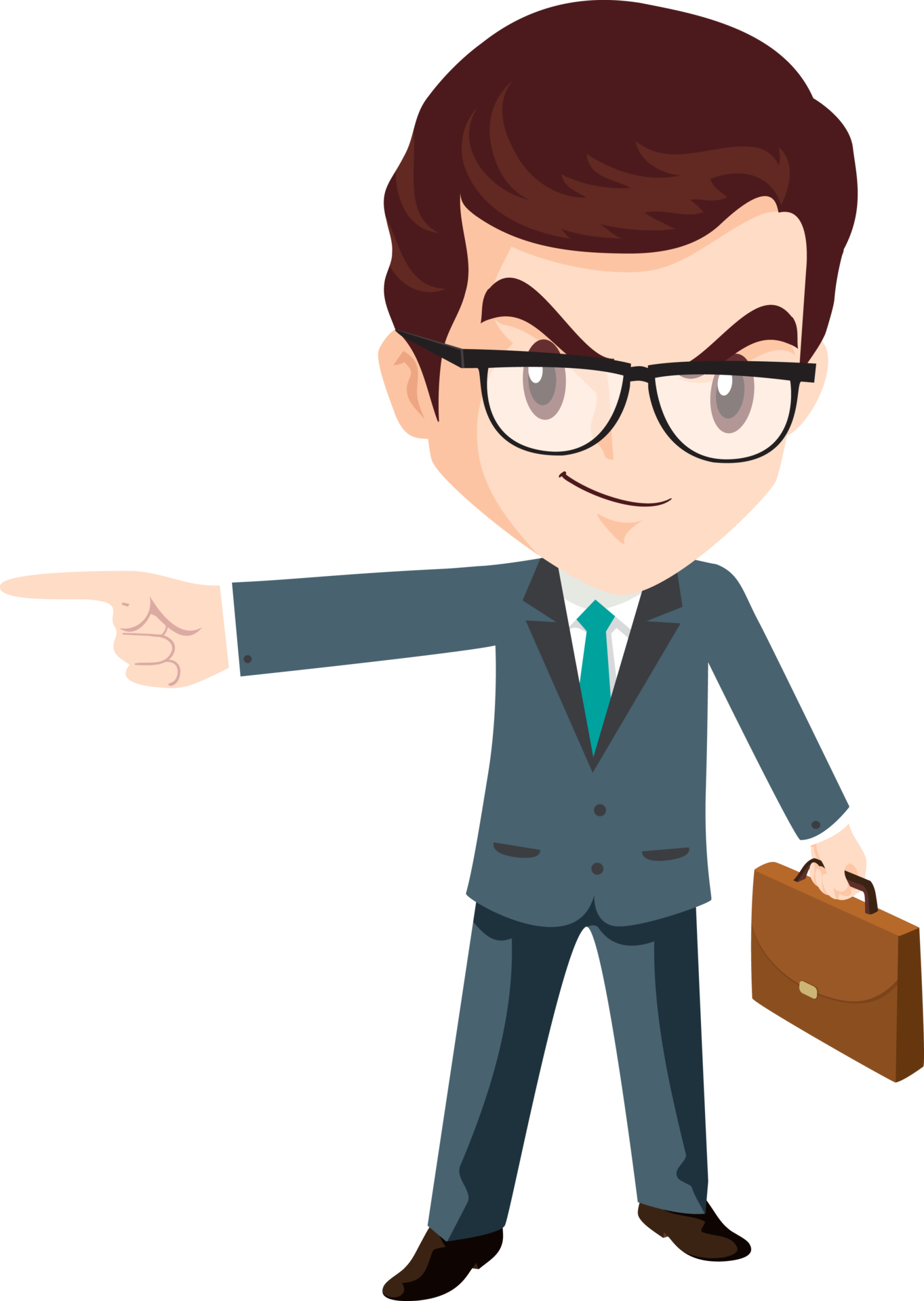 smart business man with glasses character 41317930 PNG