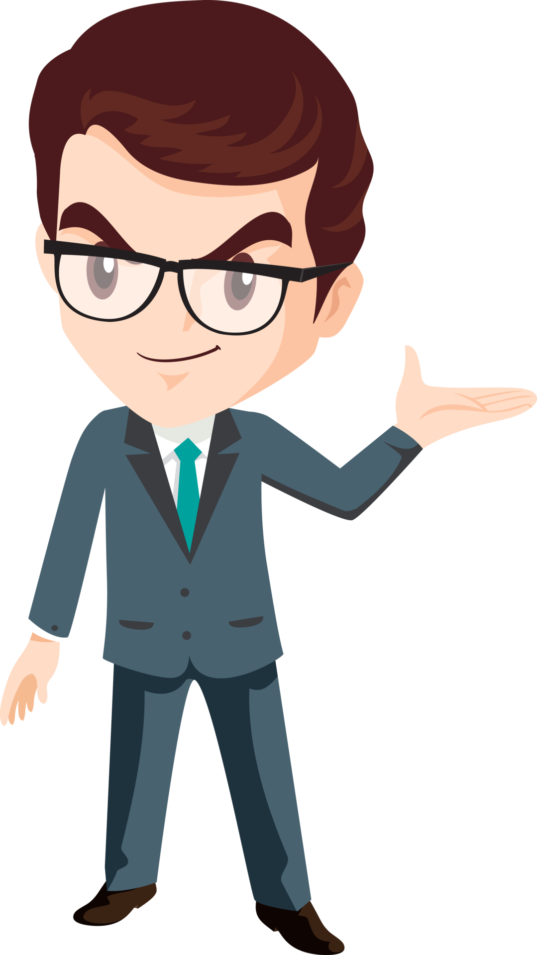 smart business man with glasses character 41317938 PNG