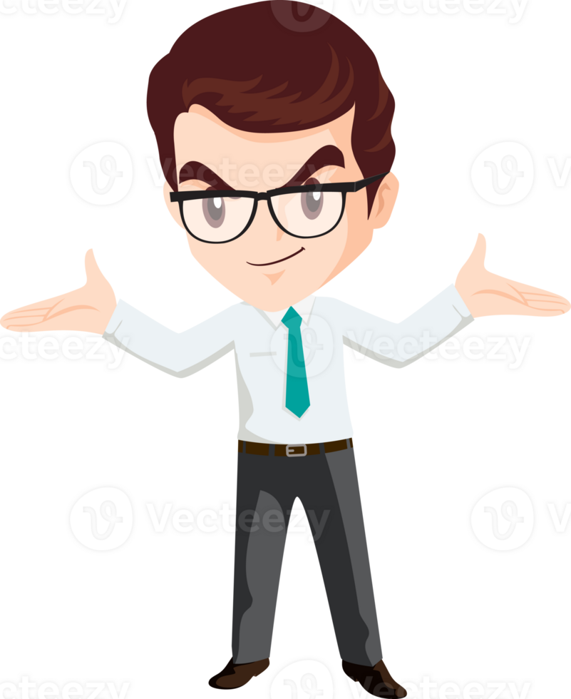 smart business man with glasses character 41317941 PNG