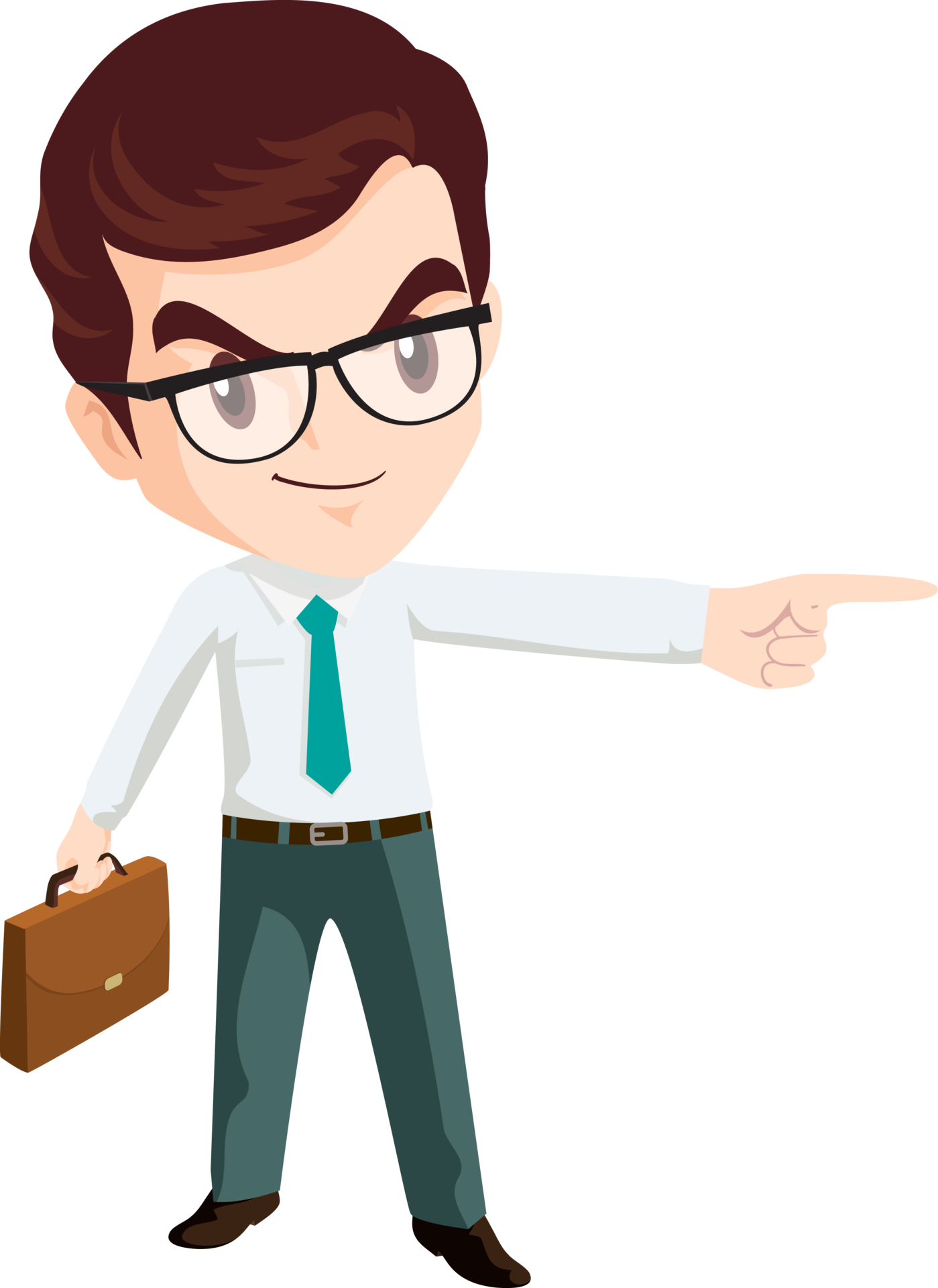smart business man with glasses character 41317964 PNG