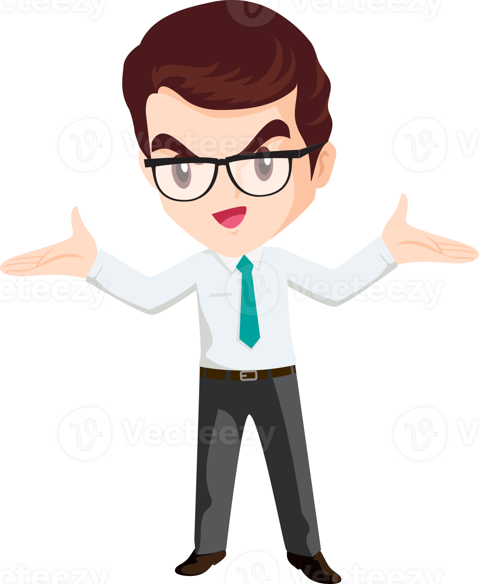 smart business man with glasses character 41317967 PNG