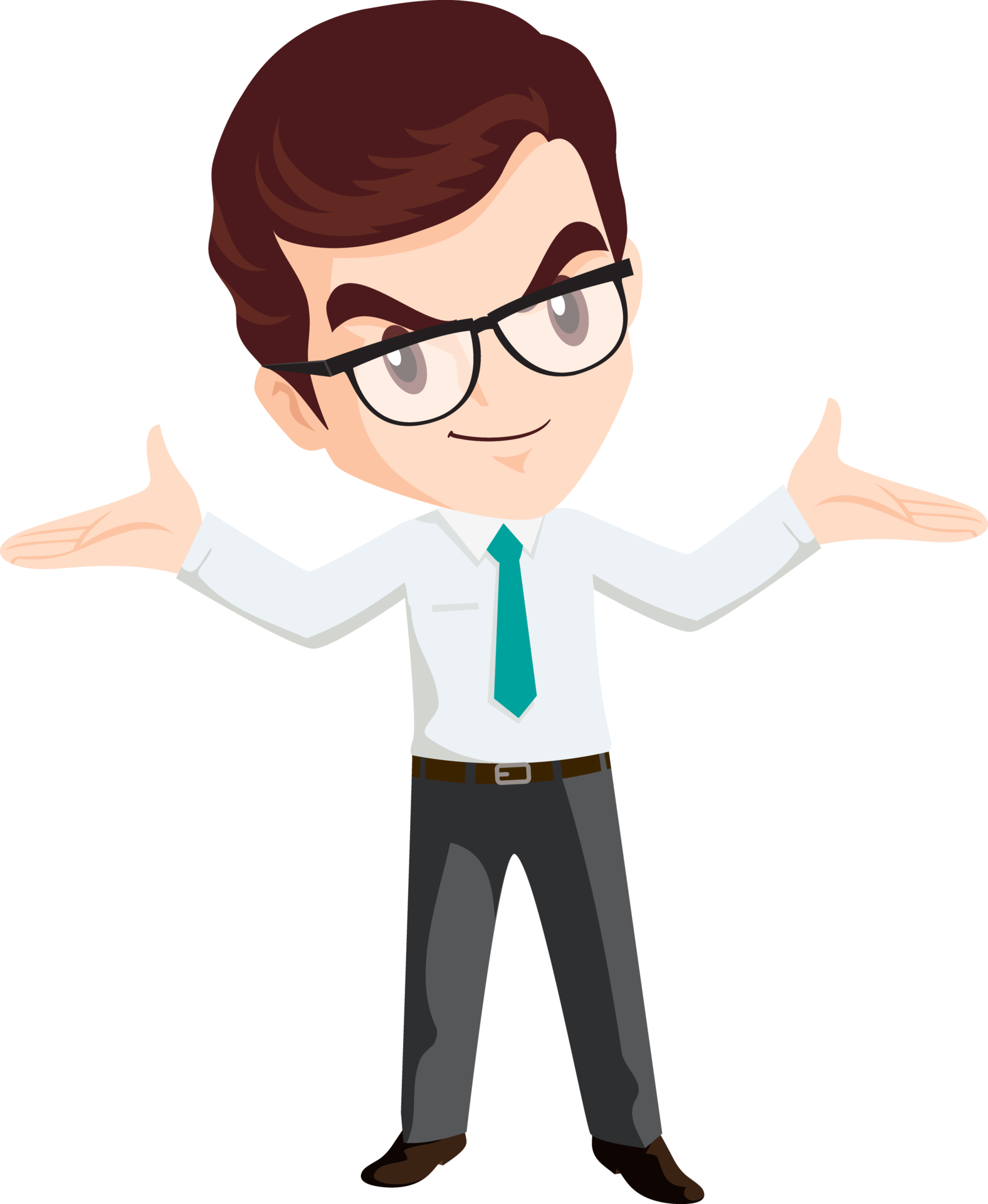 smart business man with glasses character 41317968 PNG