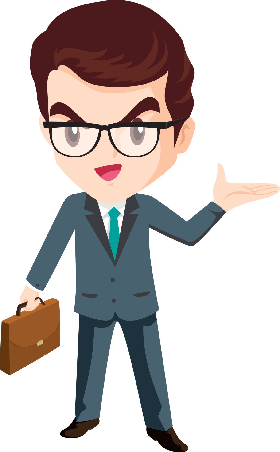 smart business man with glasses character 41317974 PNG