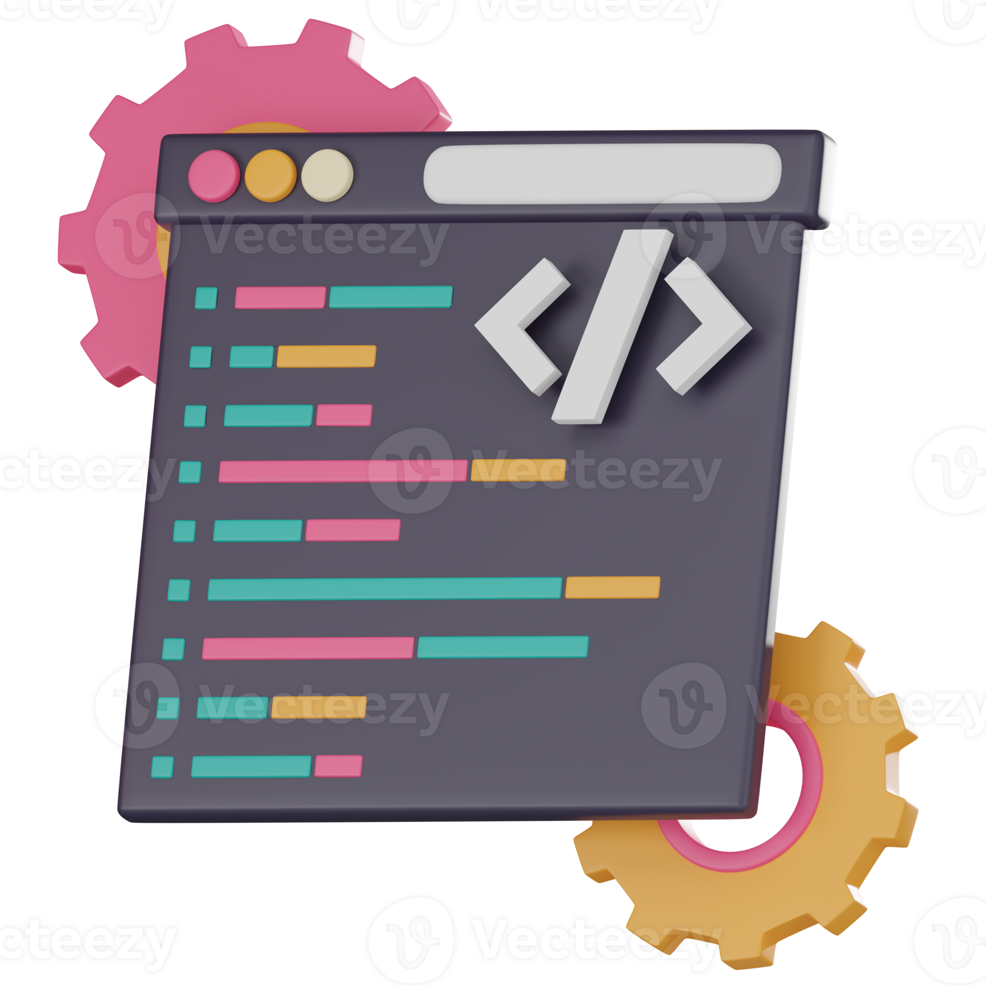 Web Development Coding And Website Creation 3d Render 41318452 Png