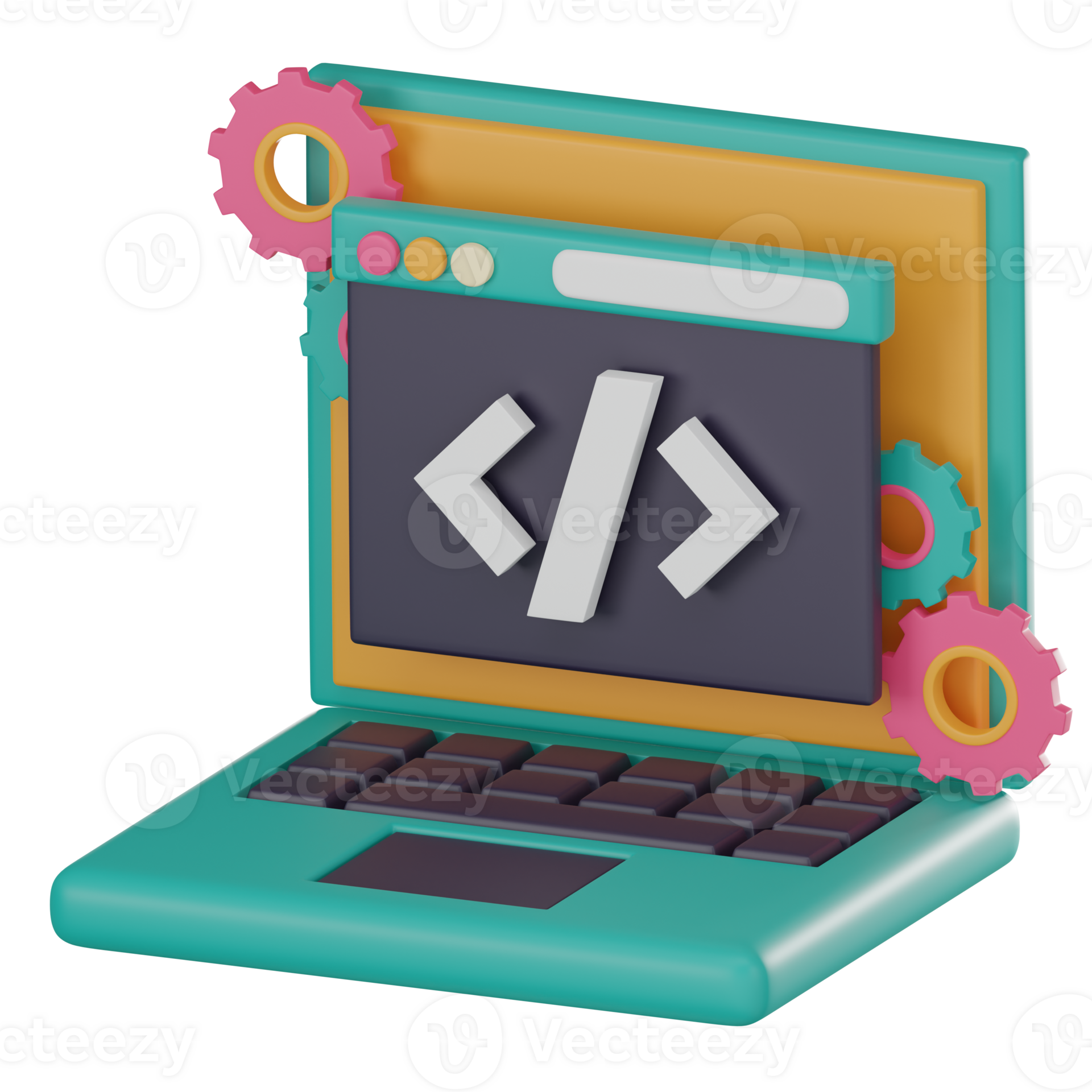 Web Development Coding And Website Creation 3d Render 41318453 Png