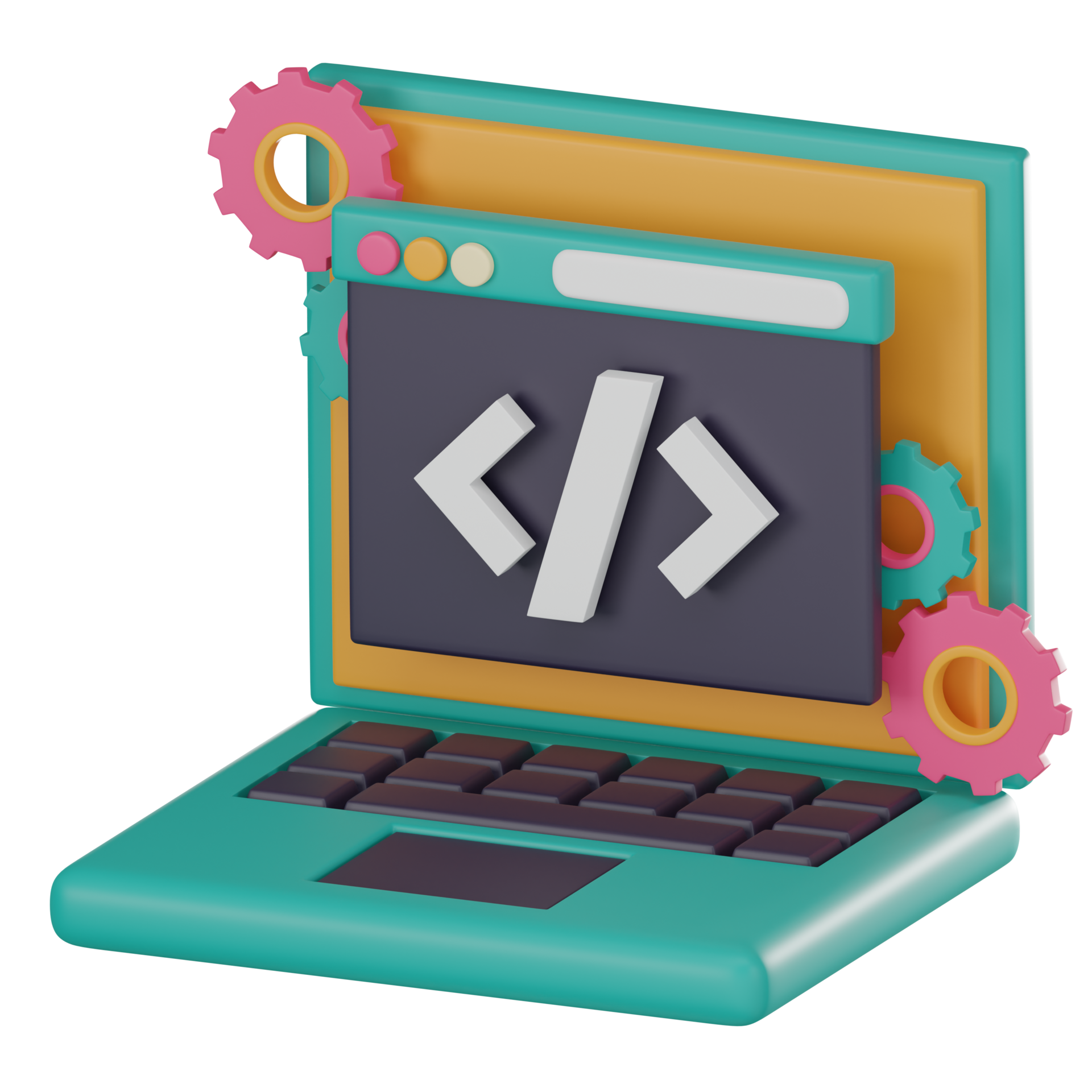 Web Development Coding And Website Creation 3d Render 41318453 Png