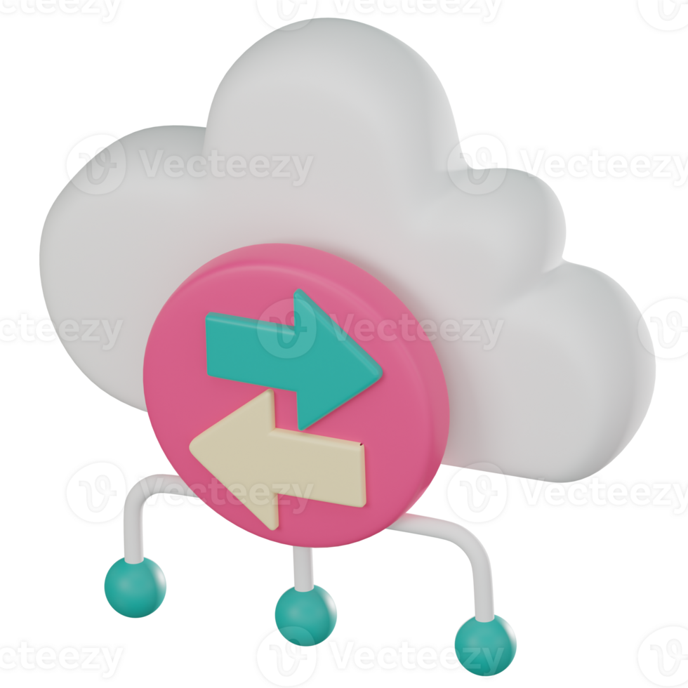 Cloud Computing Network 3d Icon Of Data Transfer And Storage Icon 3d