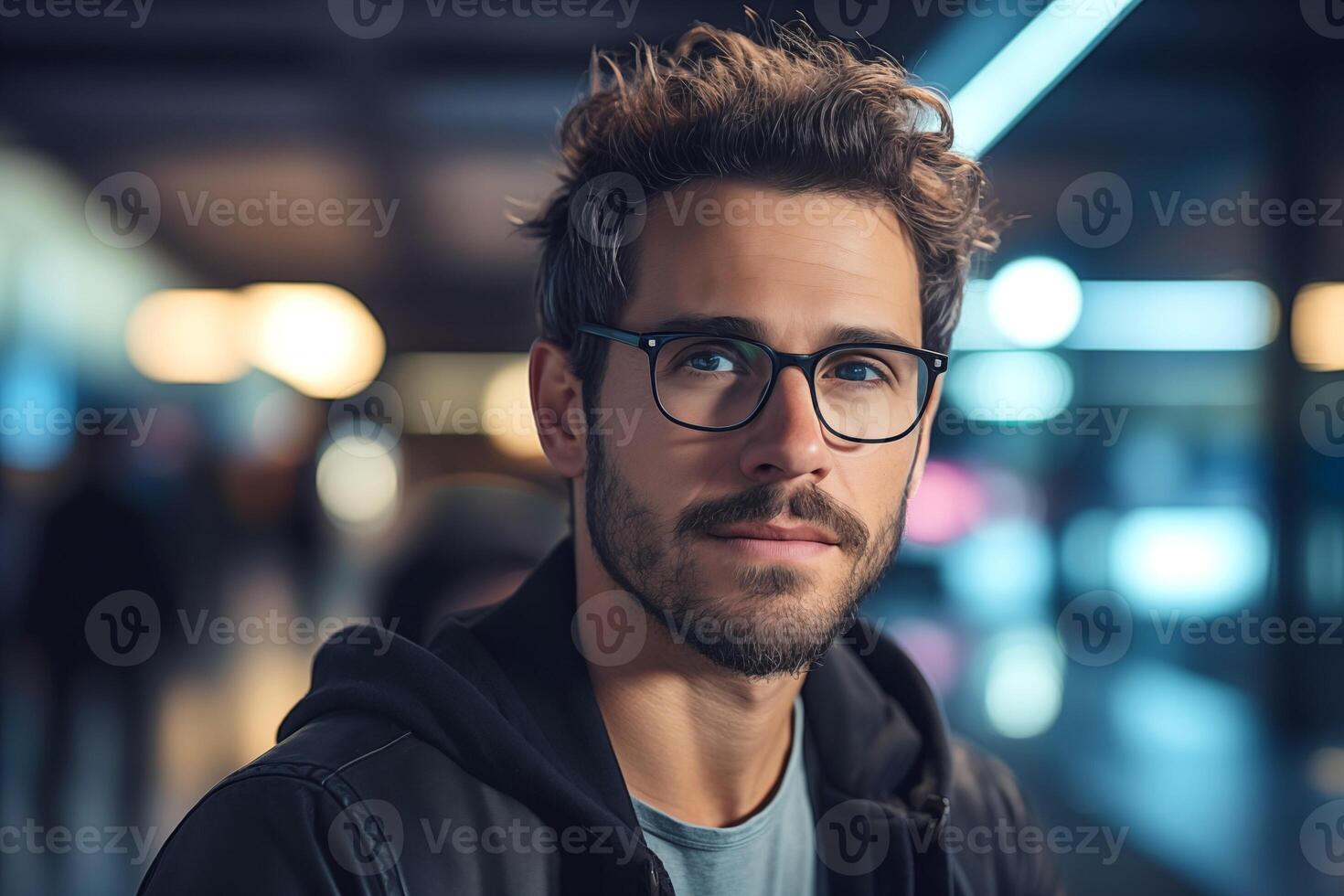 AI Generated Male Programmer with Glasses 41322084 Stock Photo at Vecteezy