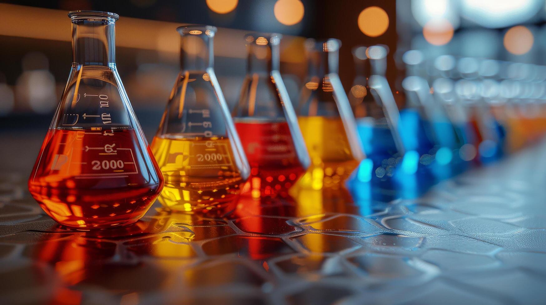 AI generated Colorful Flasks Filled With Liquid 41323400 Stock Photo at ...