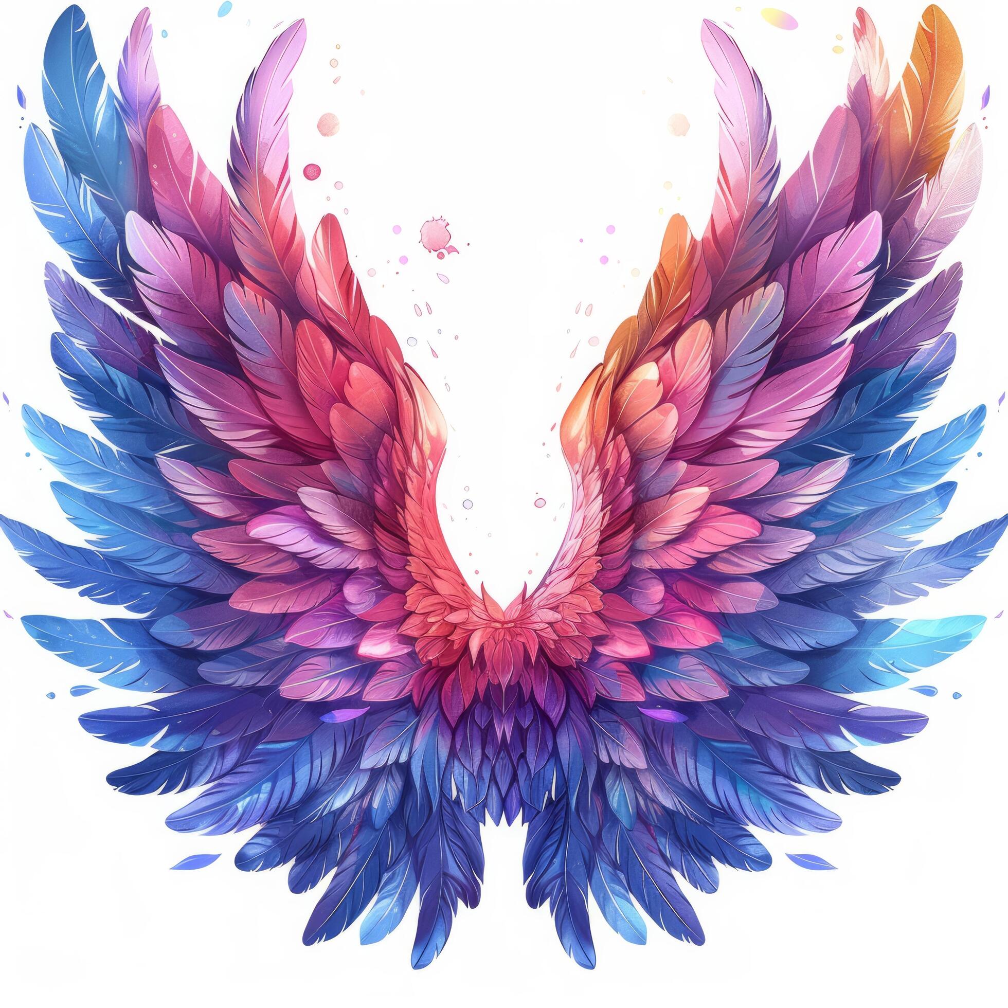 AI generated Colorful Wings on White Background 41323606 Stock Photo at ...