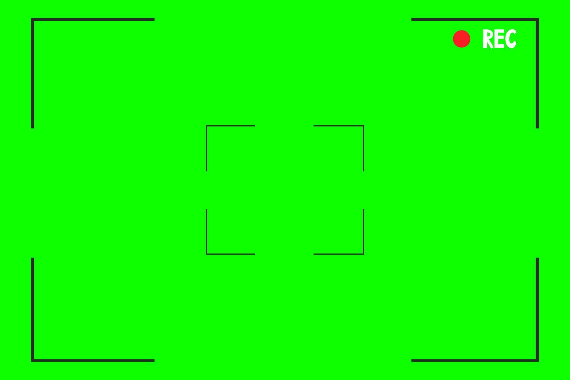 Green screen chroma key background, viewfinder camera frame, video film screen template, overlay ...