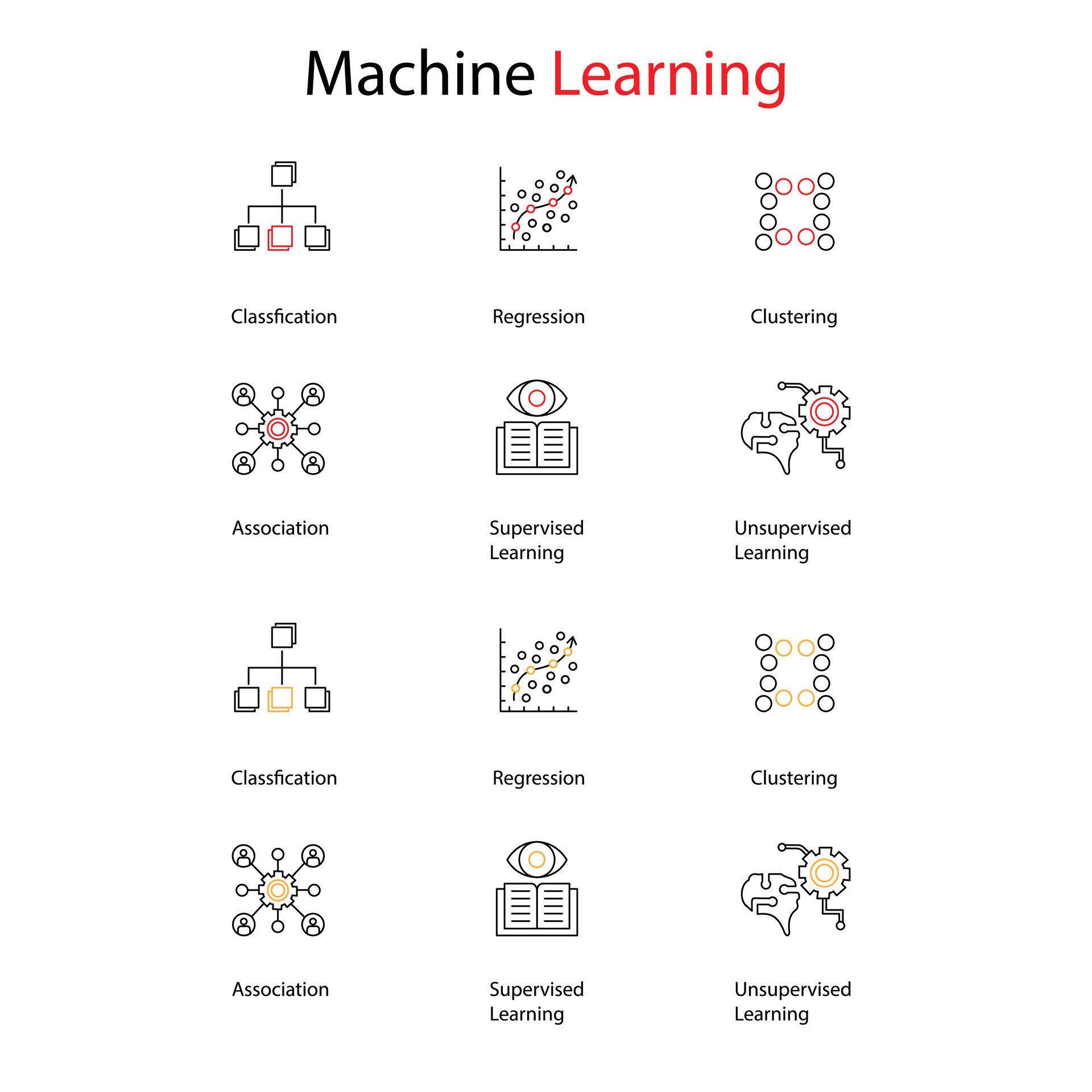 Machine Learning Icons Essential Tools for Data Science Vector Icon ...