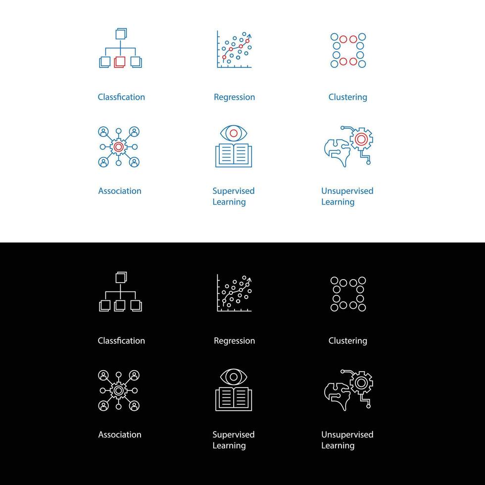 Data Science Icon Set Visualizing Machine Learning Concepts Vector Icon ...