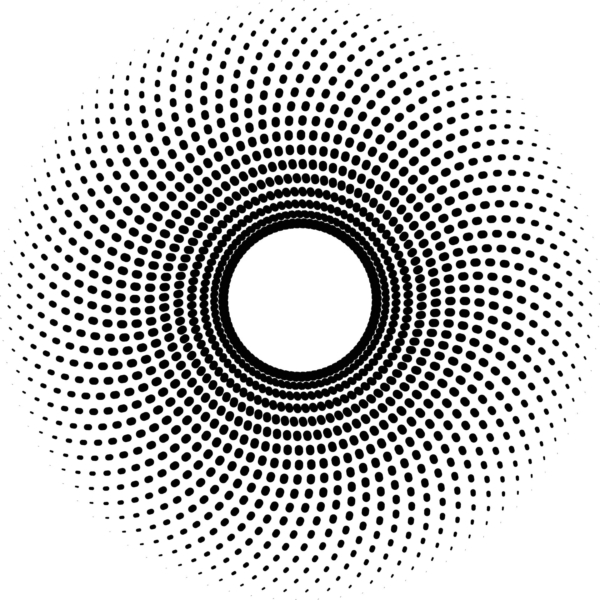 Pattern of dotted circle isolated on white background vector ...