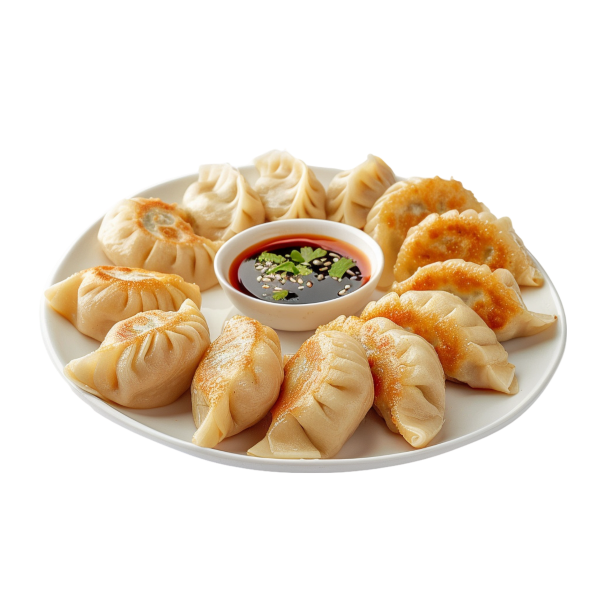 AI generated Dumplings Momos Isolated on Transparent Background, Perfect for Enjoying the Rich ...