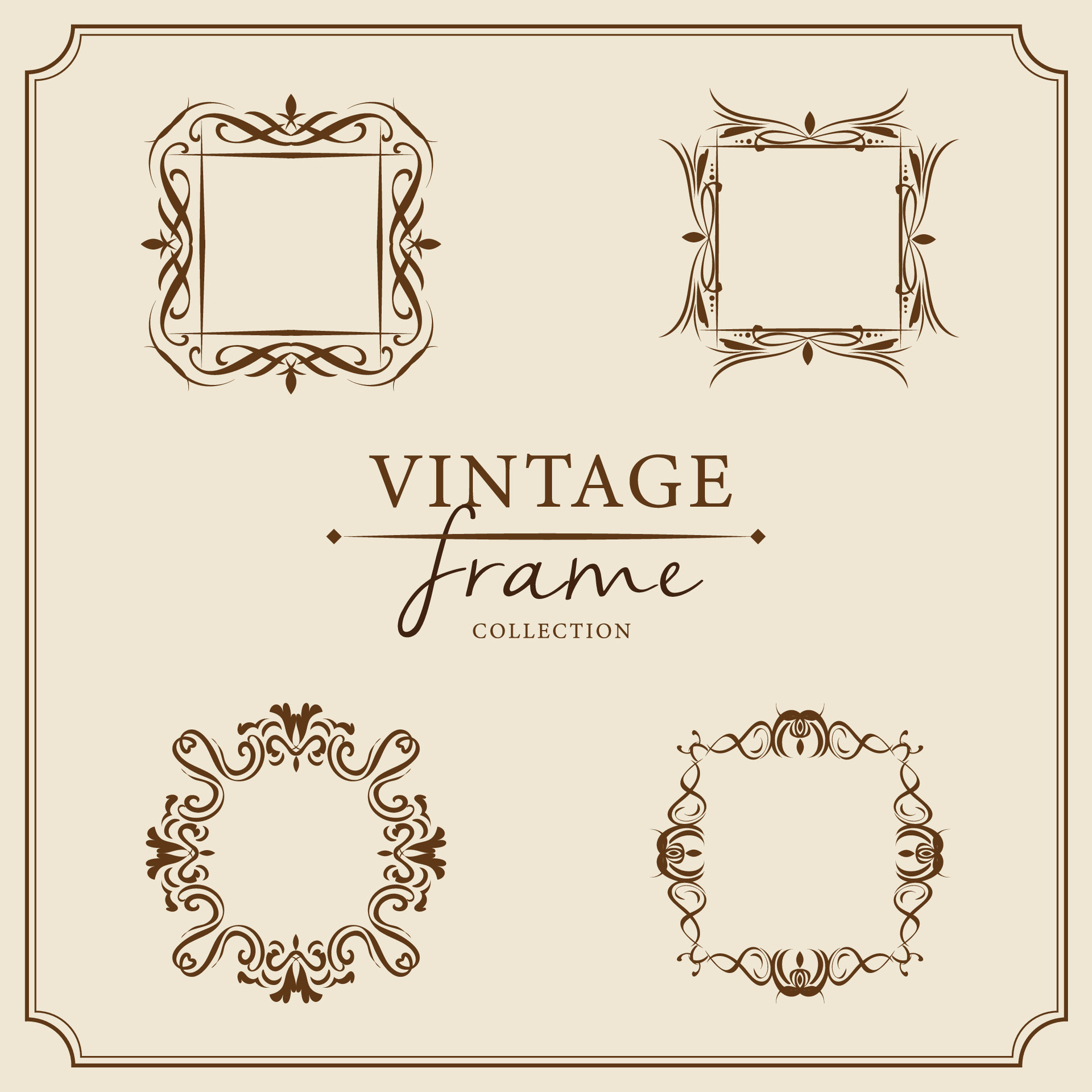 Vintage frames set. Retro design elements. illustration. 41333251 ... Vintage frames set. Retro design elements. illustration. 41333251 ...