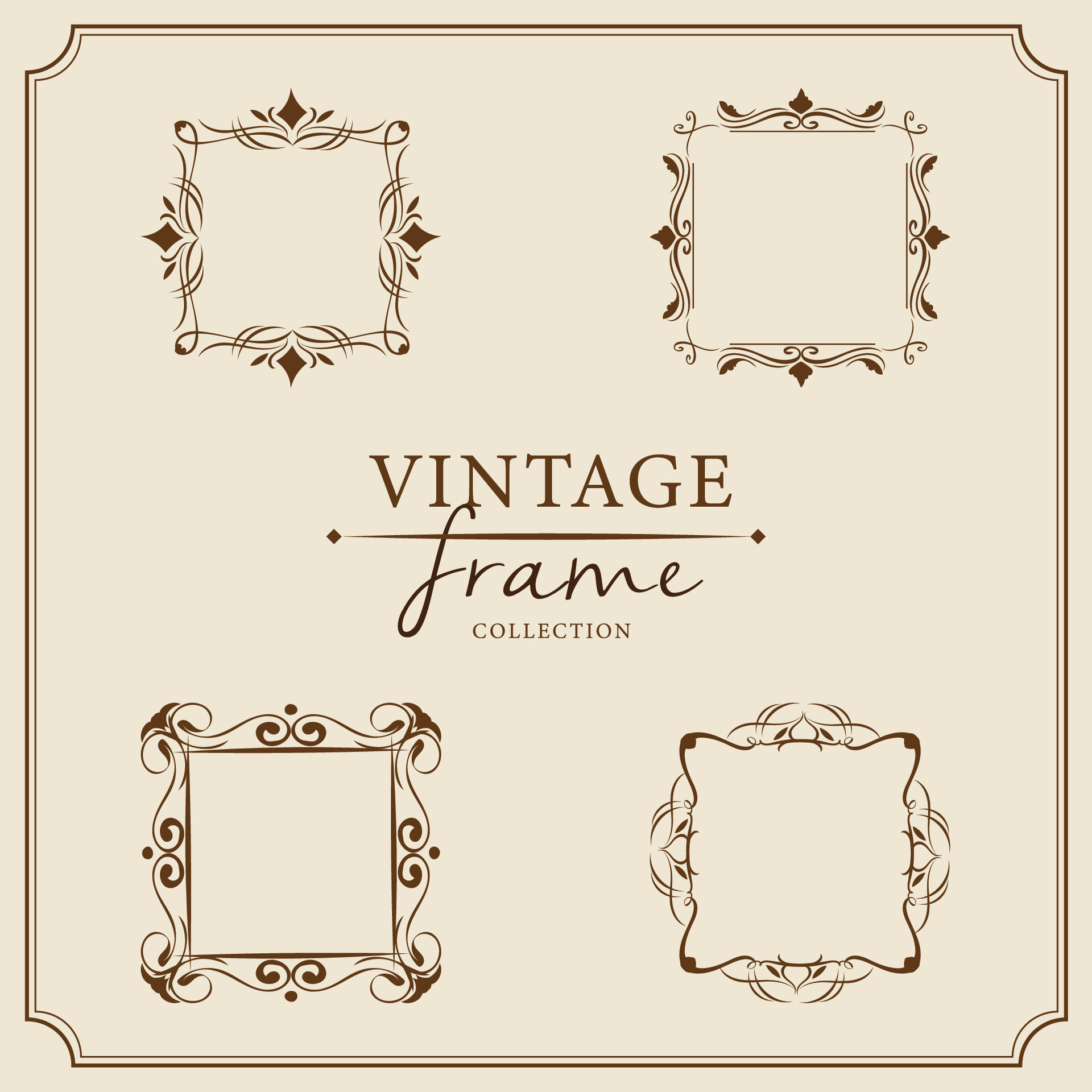 Vintage frames set. Retro design elements. illustration. 41333253 ... Vintage frames set. Retro design elements. illustration. 41333253 ...