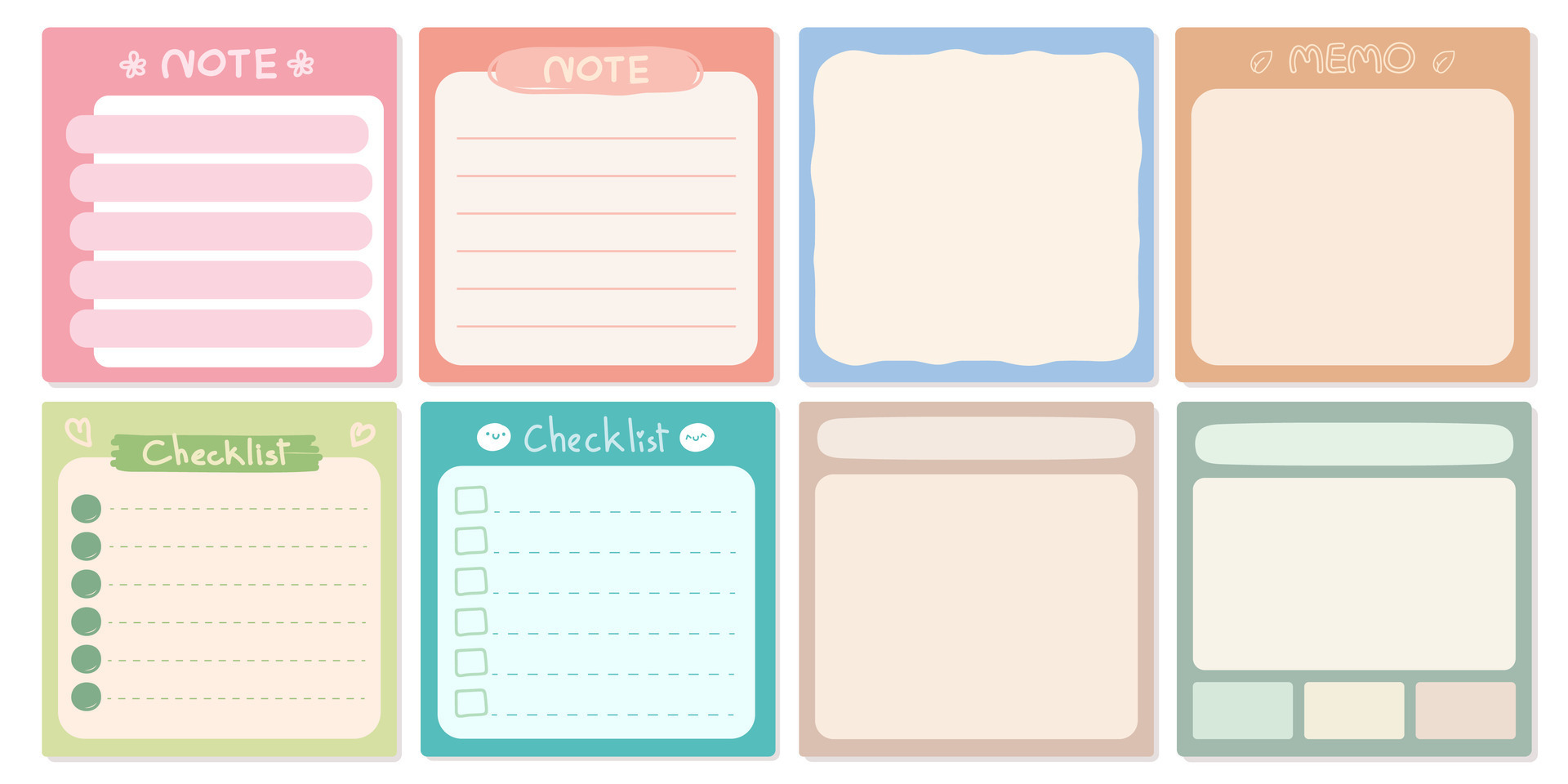 Note paper or sticky note, set of journal notes paper planning design ... Note paper or sticky note, set of journal notes paper planning design ...