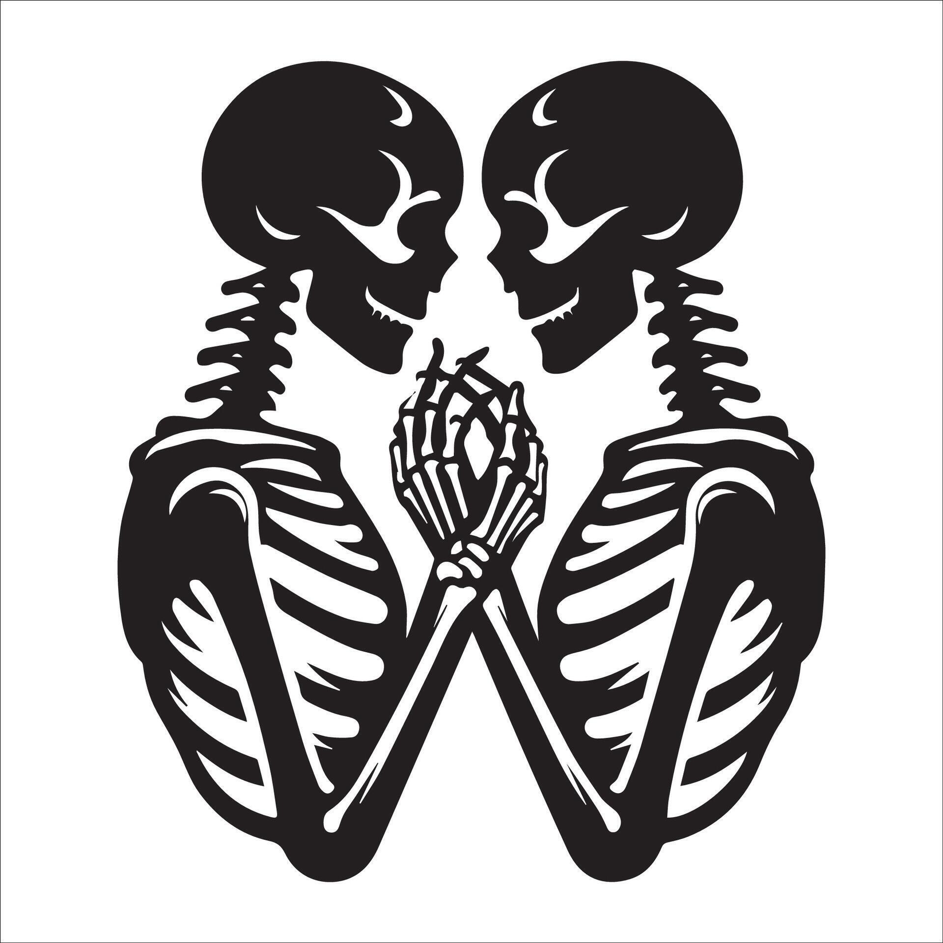 AI generated Skeleton Love in black and white illustration 41366106 ...