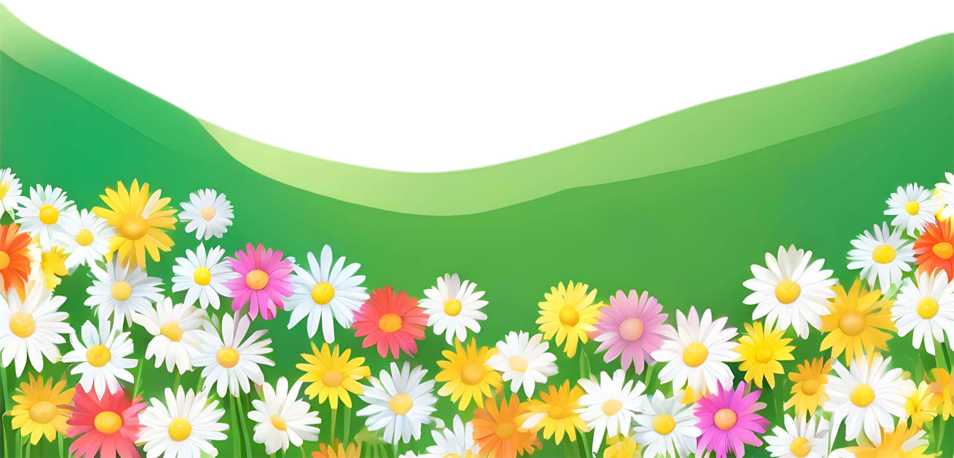 AI generated Wildflower field, Clipart of colorful spring wildflowers ...