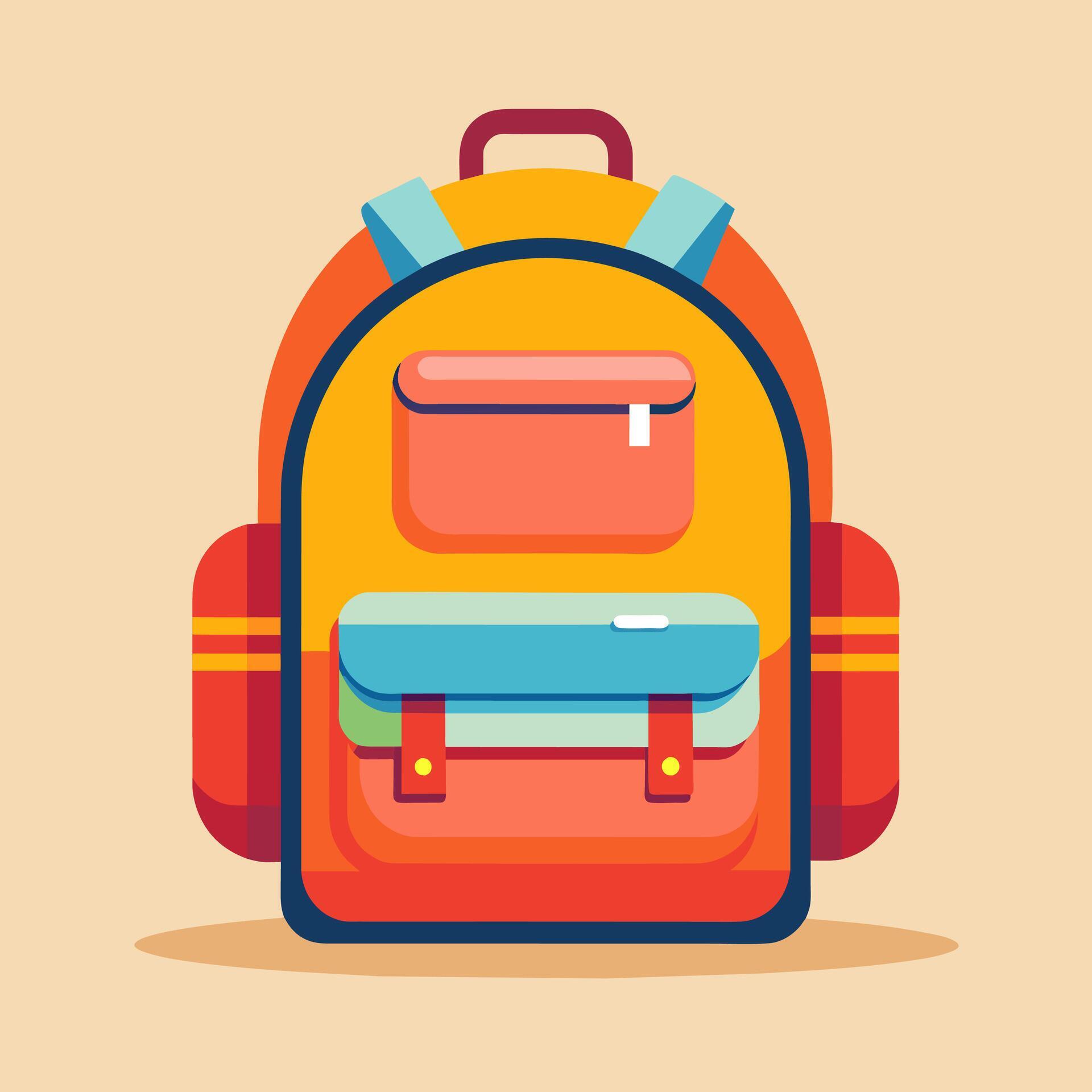 Flat Design Backpack on Solid Background 41389106 Vector Art at Vecteezy