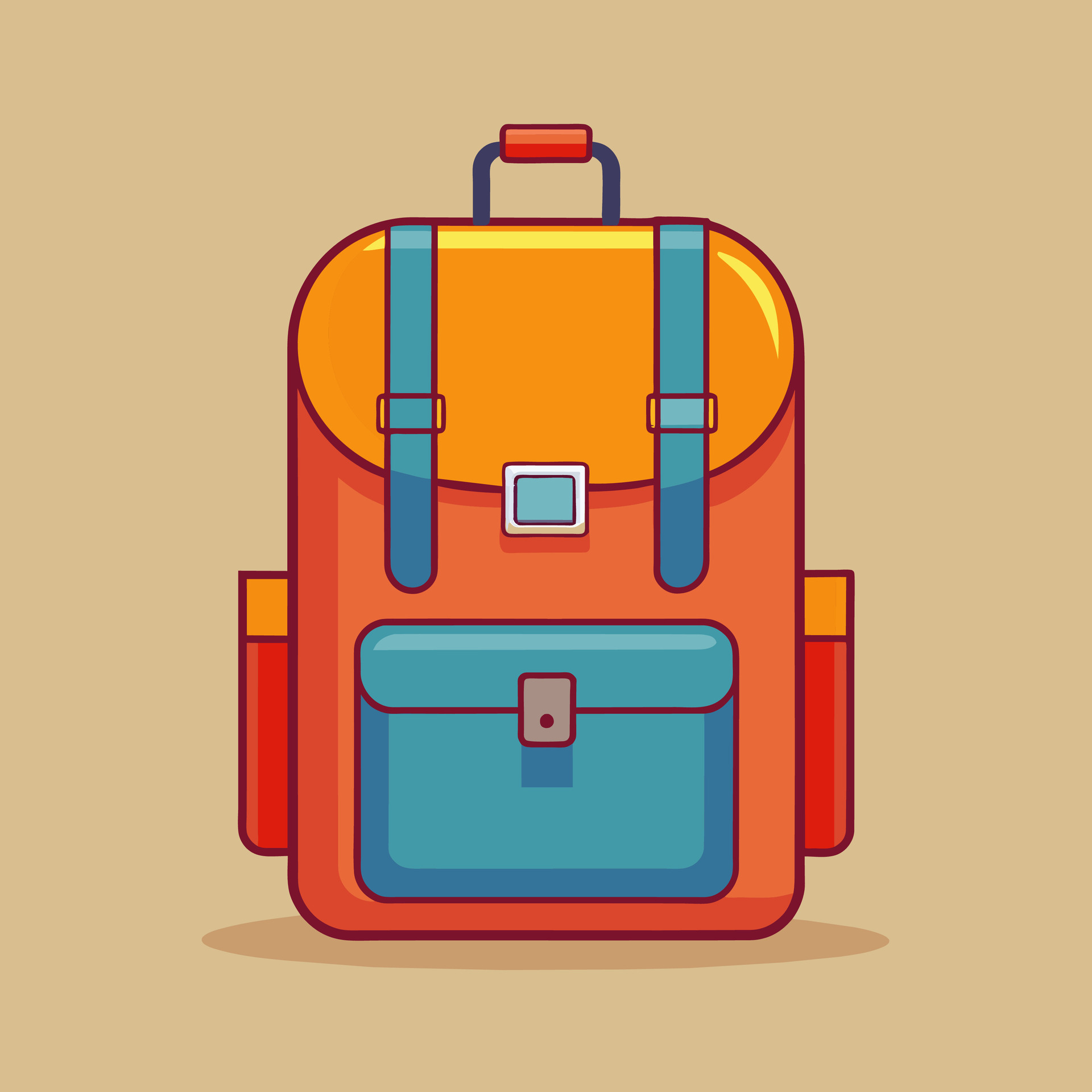 Flat Design Backpack on Solid Background 41389108 Vector Art at Vecteezy