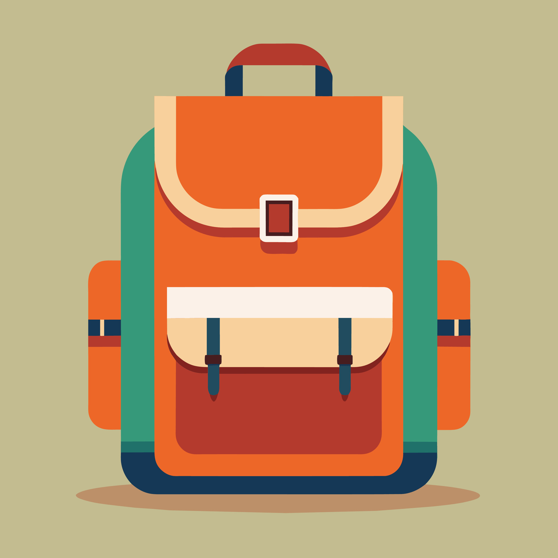 Flat Design Backpack on Solid Background 41389120 Vector Art at Vecteezy