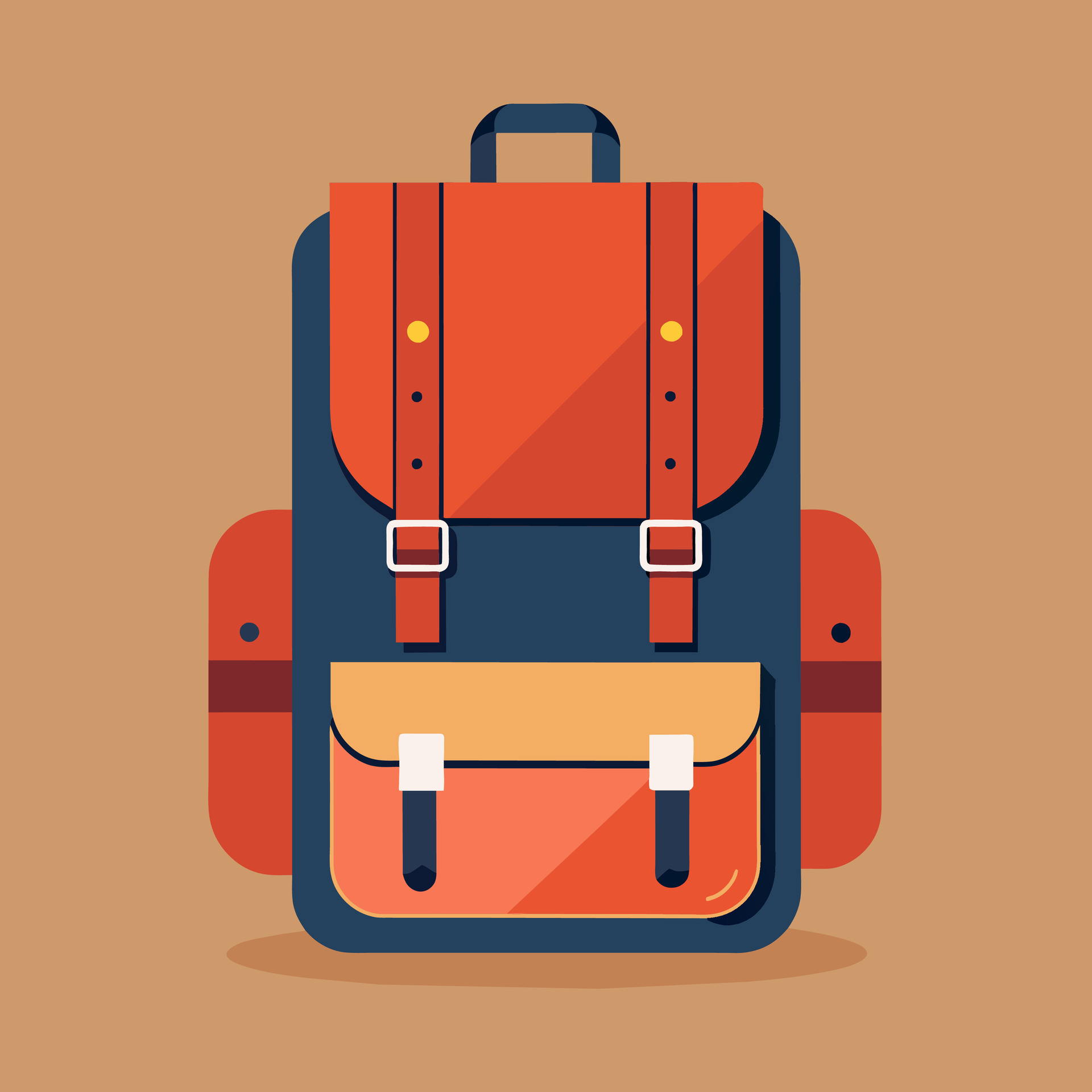 Flat Design Backpack on Solid Background 41389125 Vector Art at Vecteezy