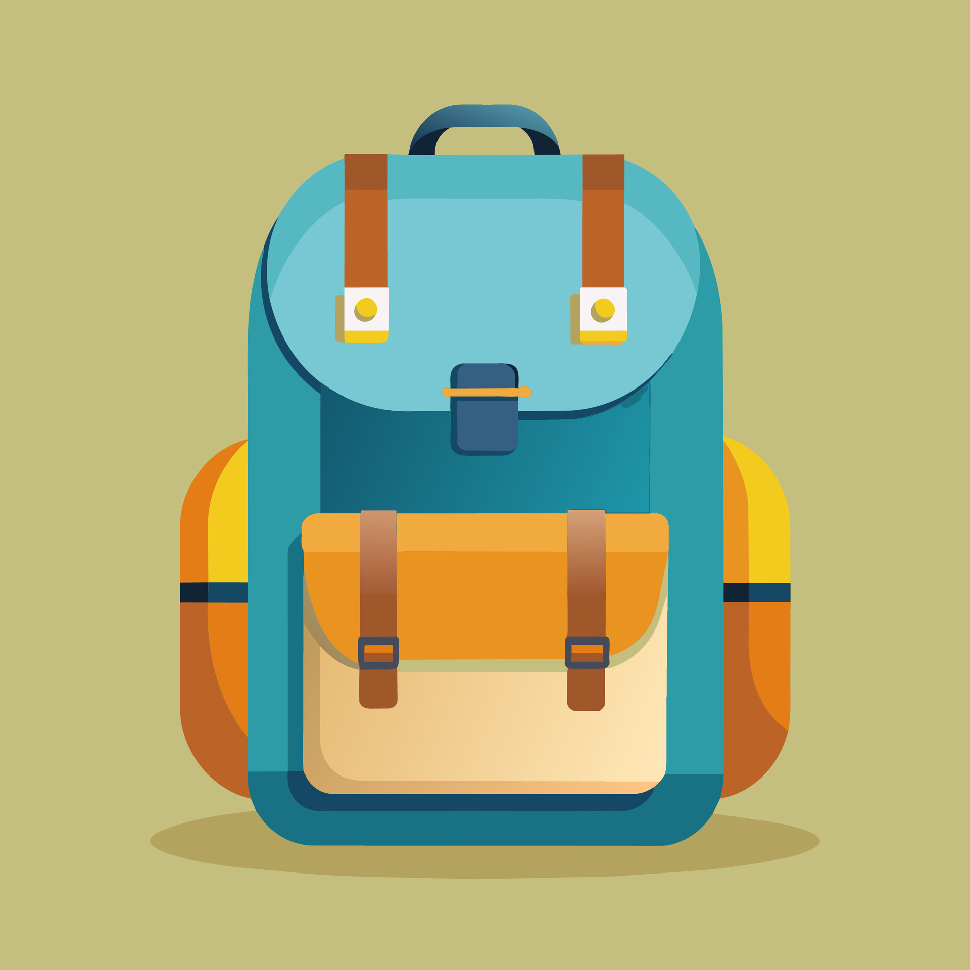 Flat Design Backpack on Solid Background 41389138 Vector Art at Vecteezy
