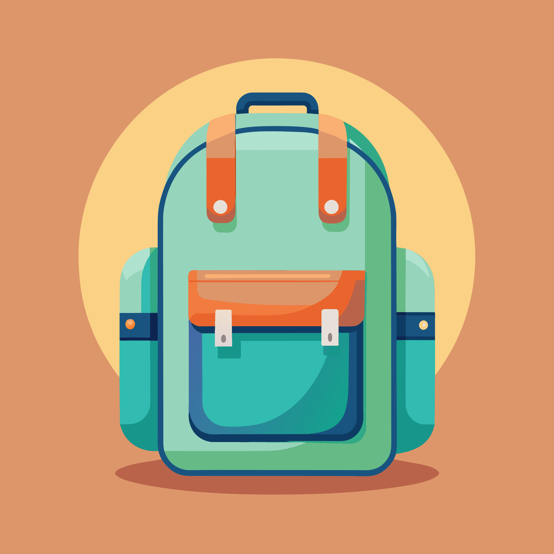 Flat Design Backpack on Solid Background 41389140 Vector Art at Vecteezy