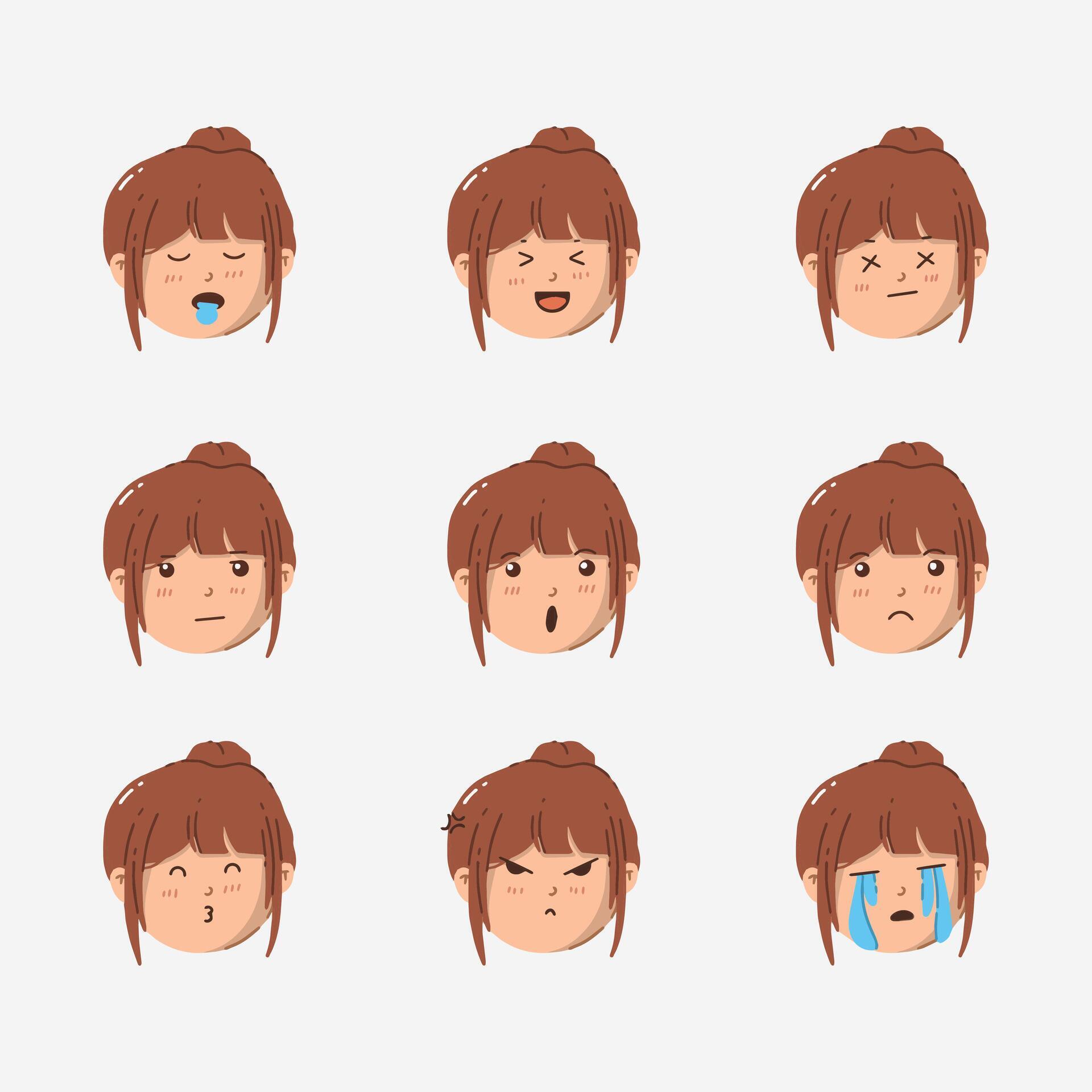 Cute Girls Face Hand Drawn Vector Illustration 41389895 Vector Art At