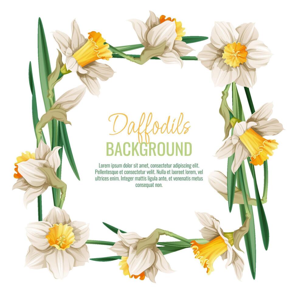 Spring background with daffodils. Postcard, banner for Easter. Spring ...