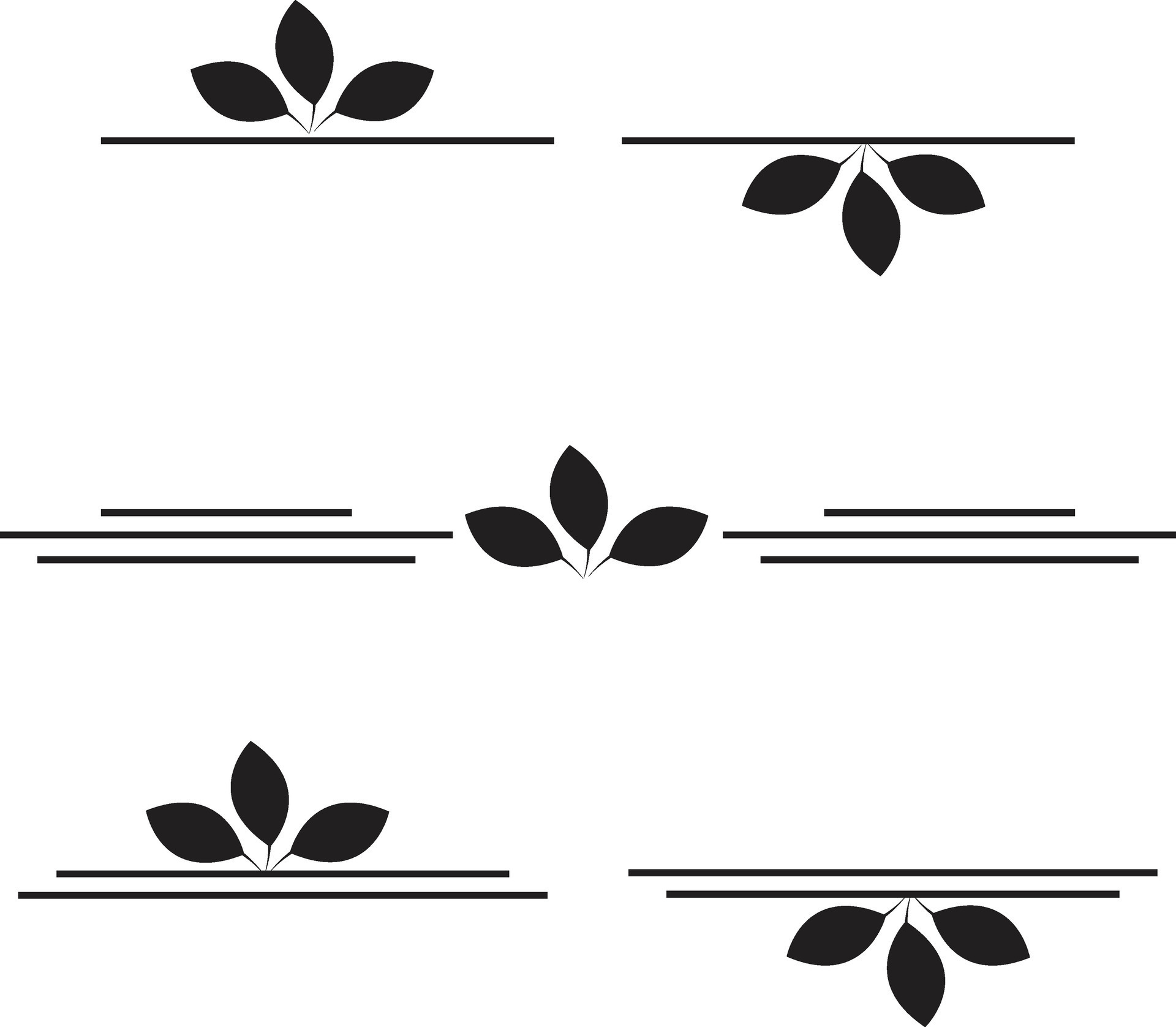 Leaf Text Dividers Paragraph Dividers Borders Frames And Separators