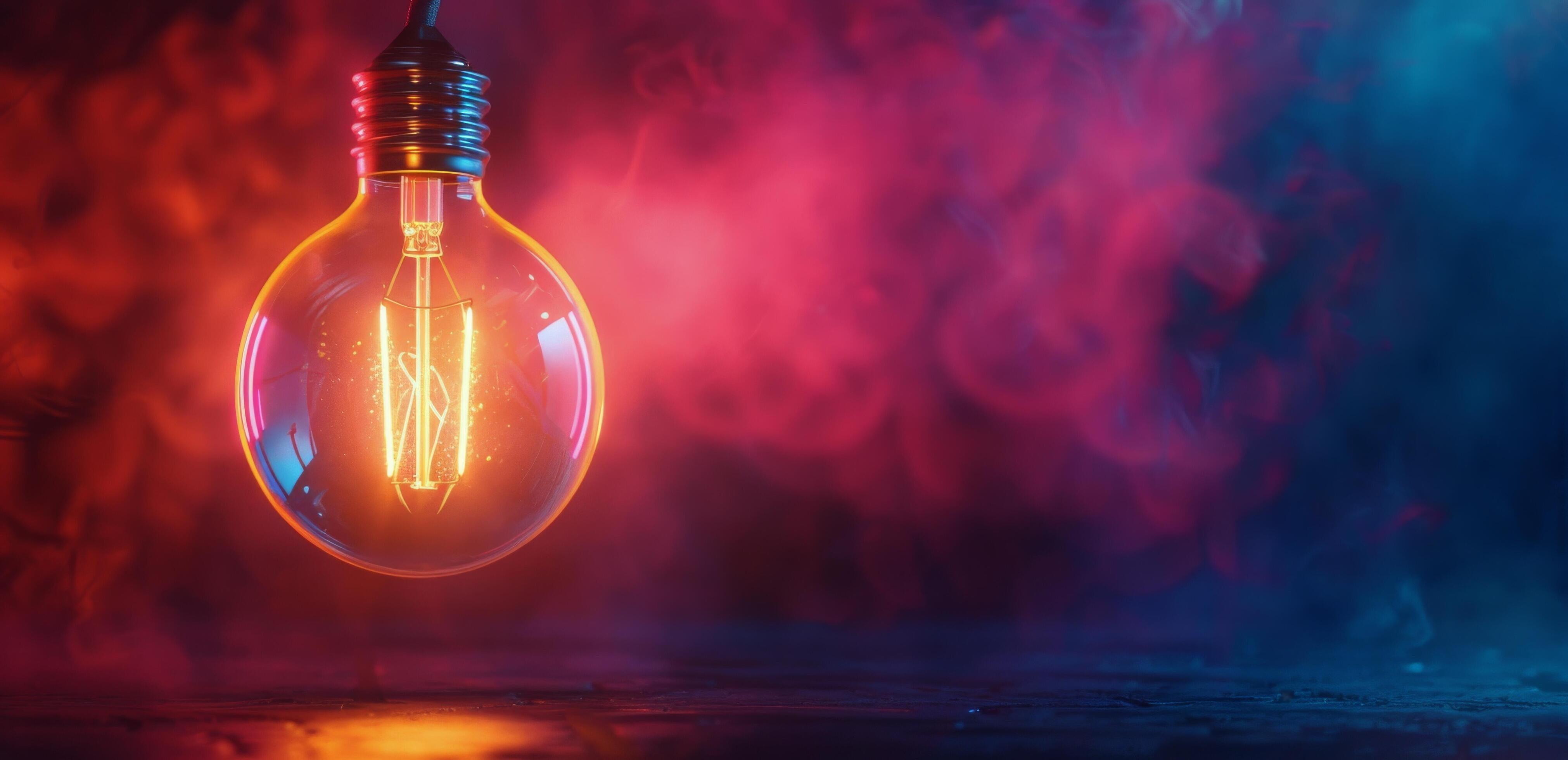 AI generated Glowing Light Bulb Hanging From Wire 41407608 Stock Photo ...