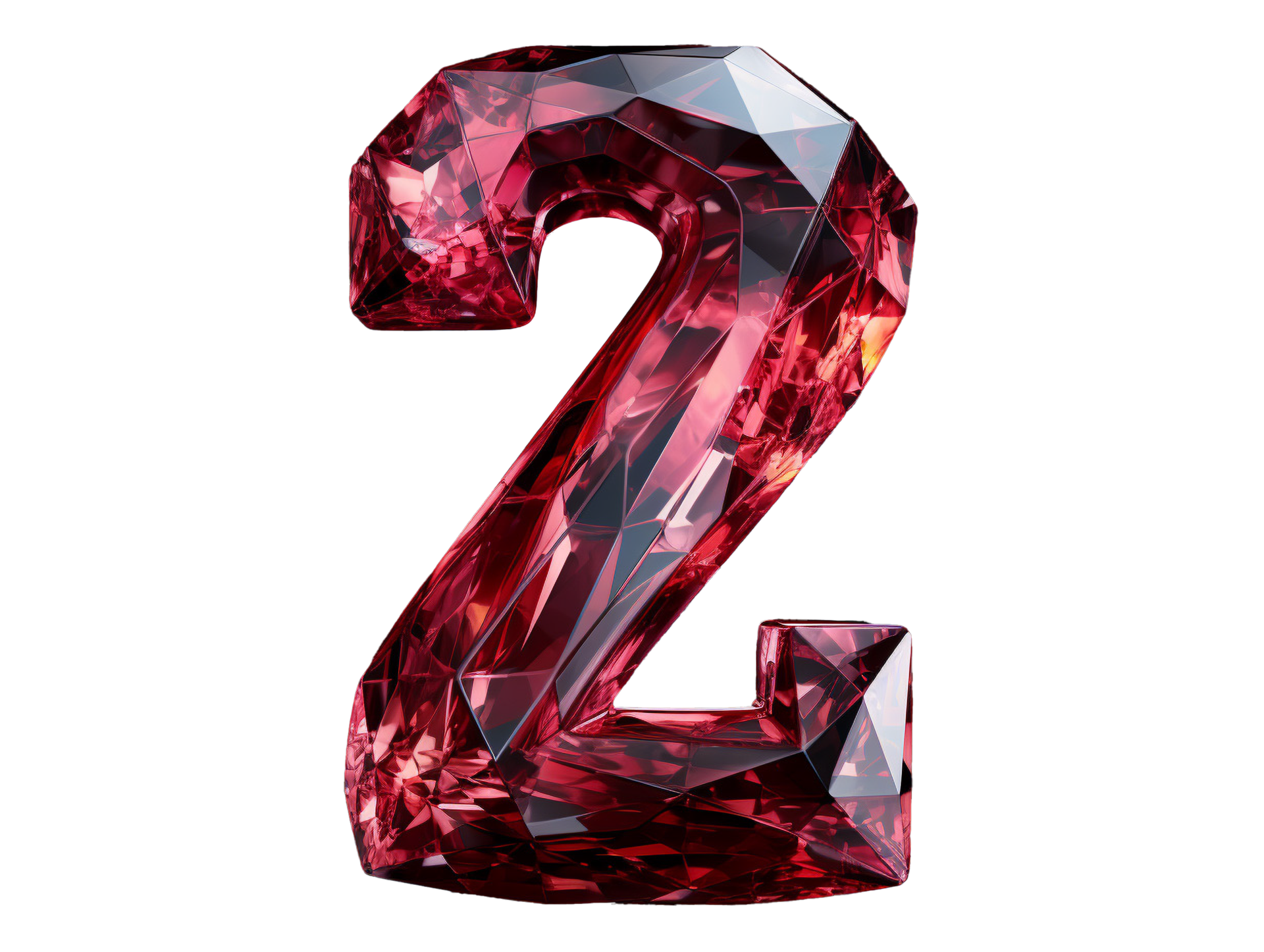 AI generated the number two is made of ruby 41407743 PNG