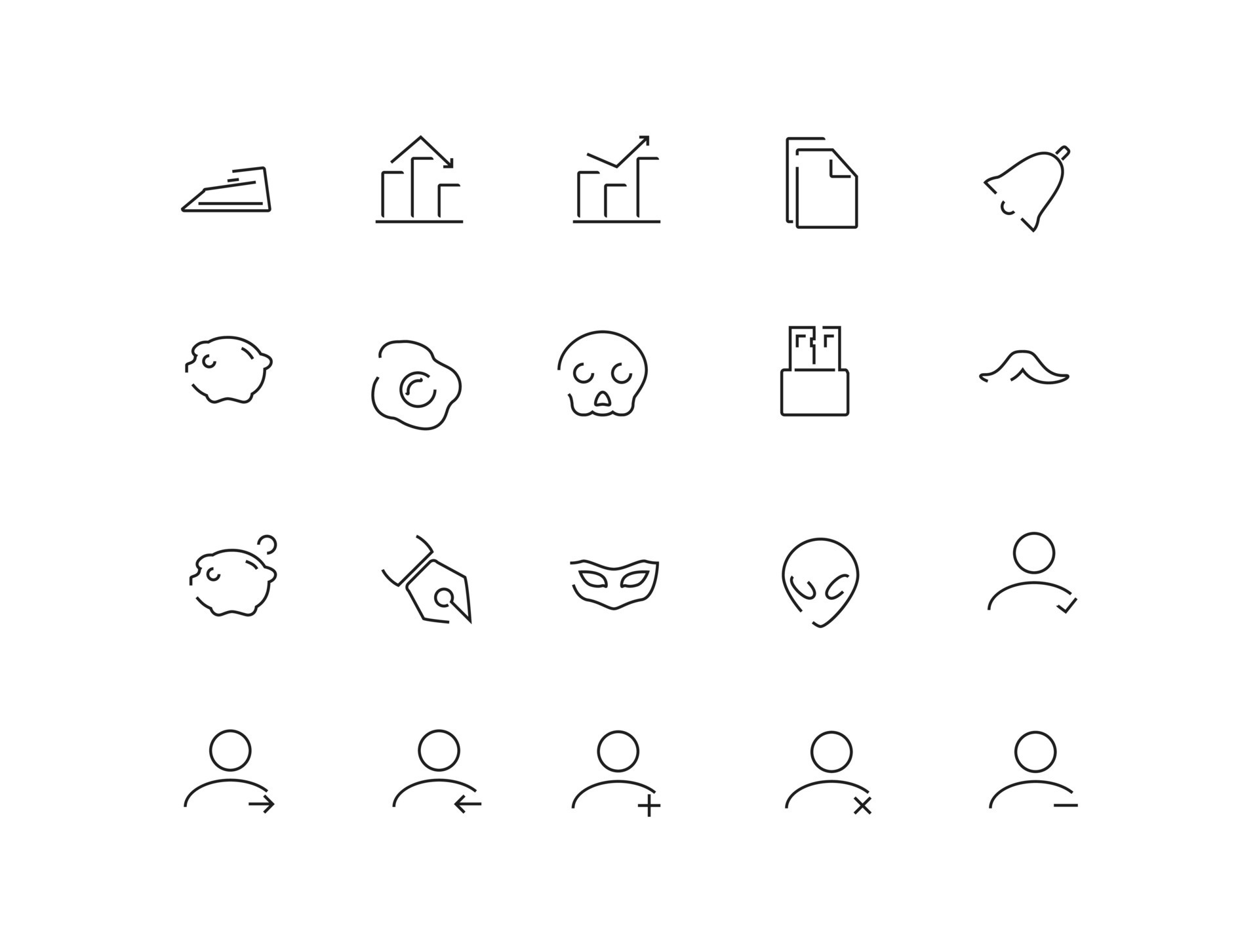 Set of line User icons web interfaces 41411283 Vector Art at Vecteezy