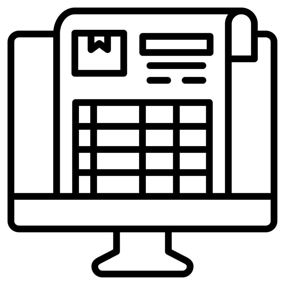 Inventory Reporting icon line vector illustration 41411804 Vector Art ...