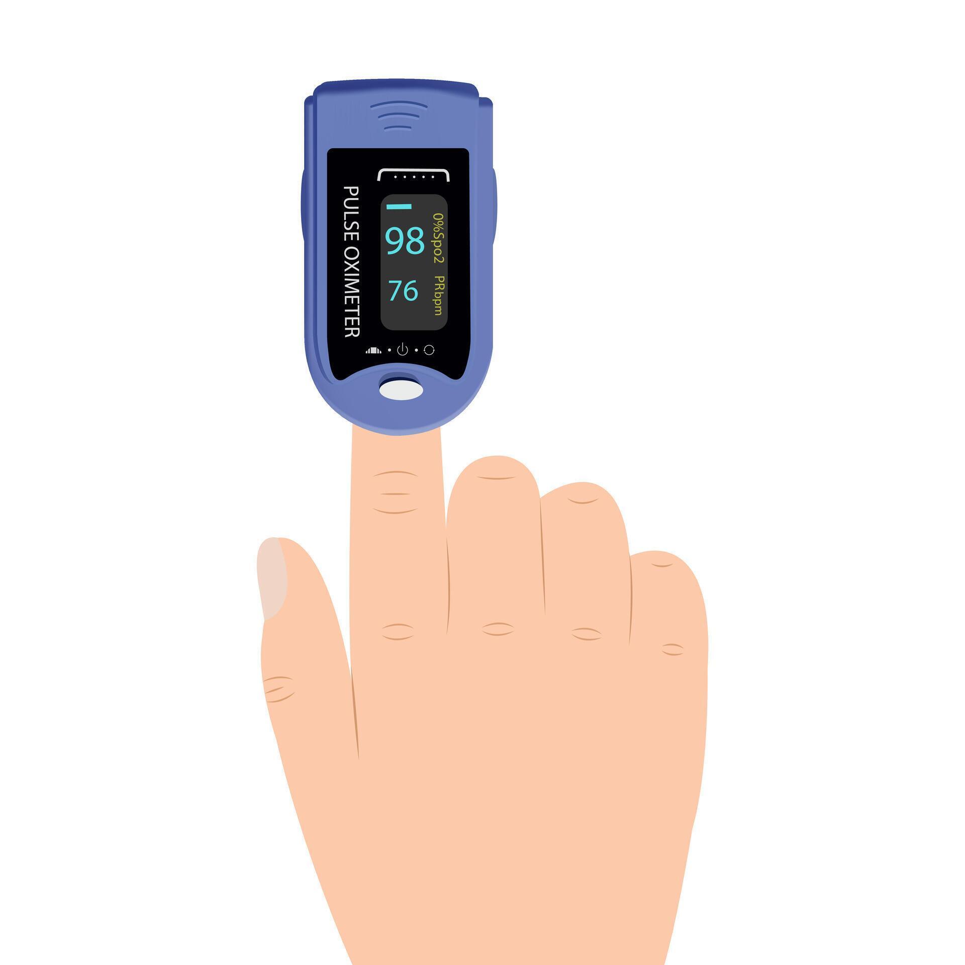 Pulse oximeter used to measure heart rate and oxygen levels. 41412320 Vector Art at Vecteezy