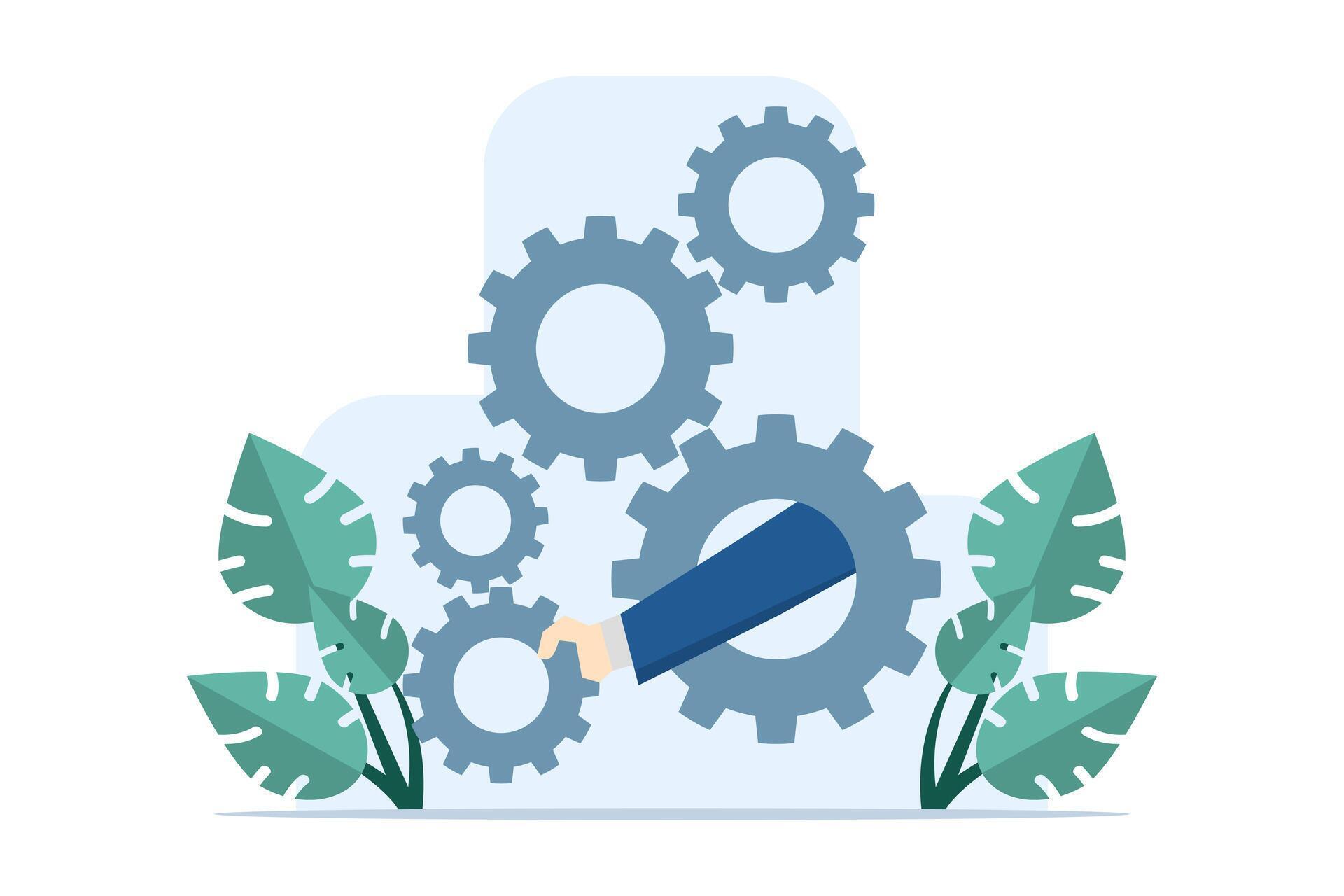 Concept of optimizing processes and workflow, efficiency or automation system, solving problems ...