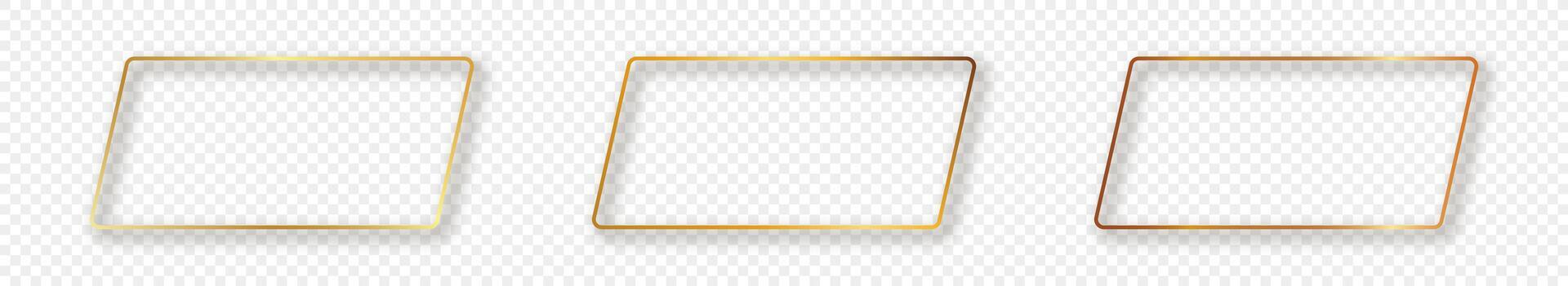 Gold glowing rounded rectangular shape frame 41436087 Vector Art at ...